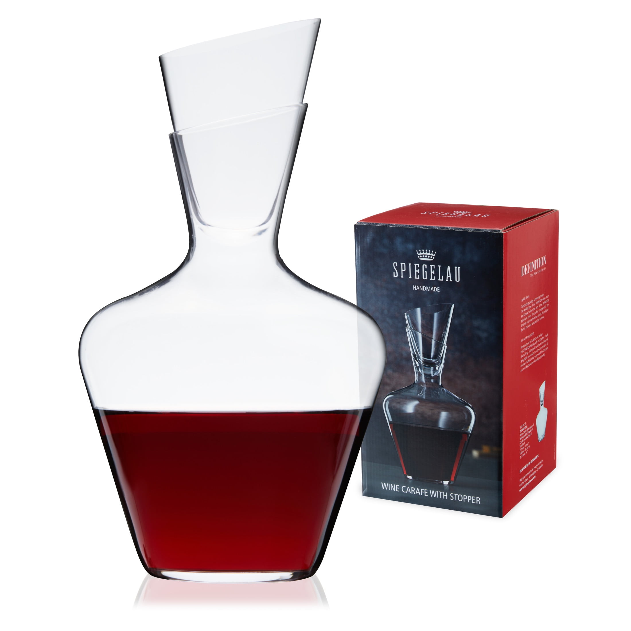 Spiegelau Definition Crystal Glass Wine Decanter and Stopper, 33oz Set ...