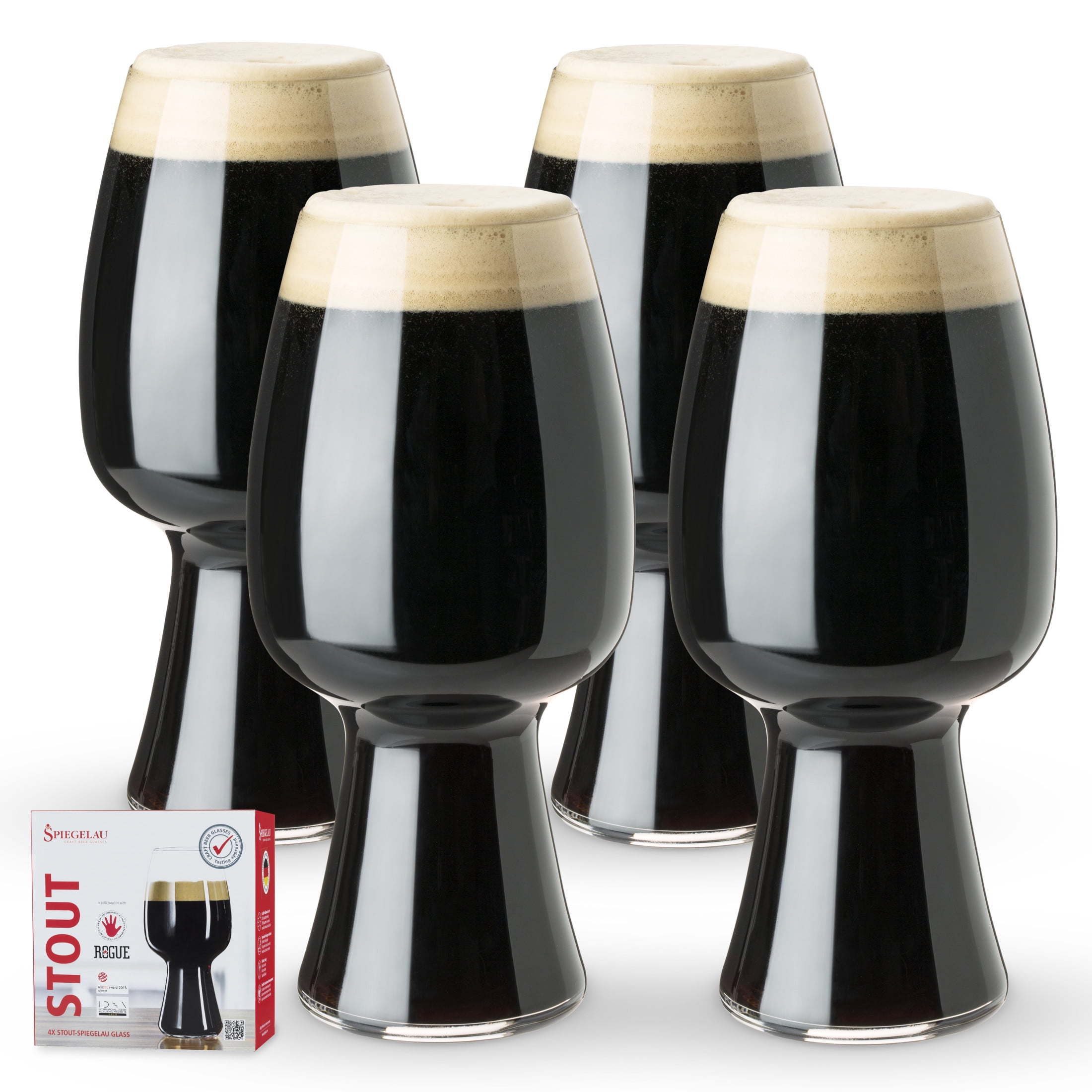 Spiegelau Craft Beer Stout Glass, Set of 4, European-Made Lead-Free ...