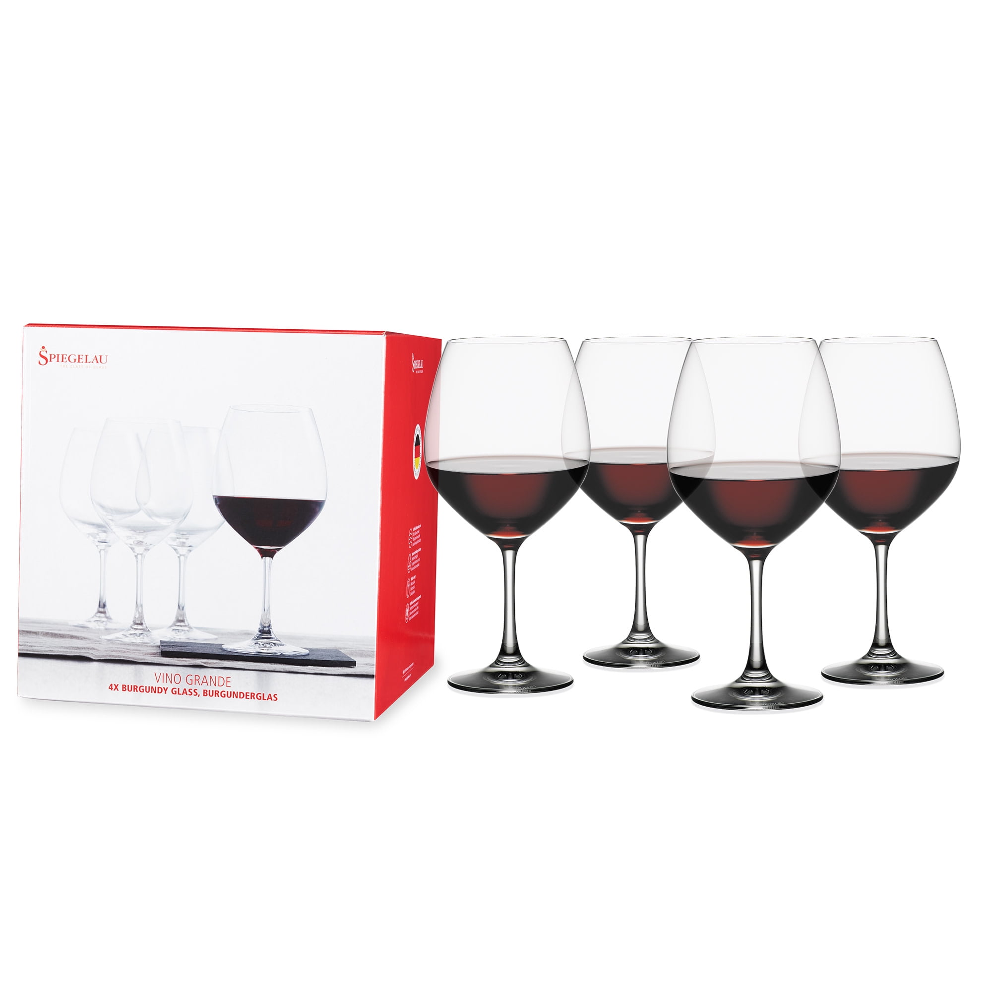 Spiegelau Vino Grande Burgundy Wine Glasses, Set of 4, Lead-Free ...