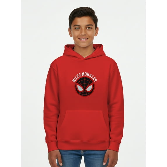 Spider-Man Little and Big Boys Neighborhood Miles Graphic Hoodie with ...