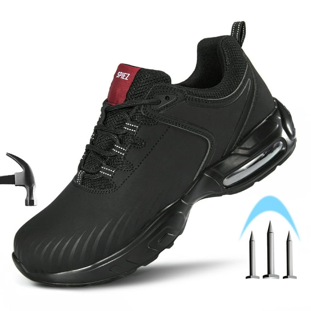 SPIEZ Composite Toe Shoes for Men Work, Safety Shoes Lightweight Slip ...