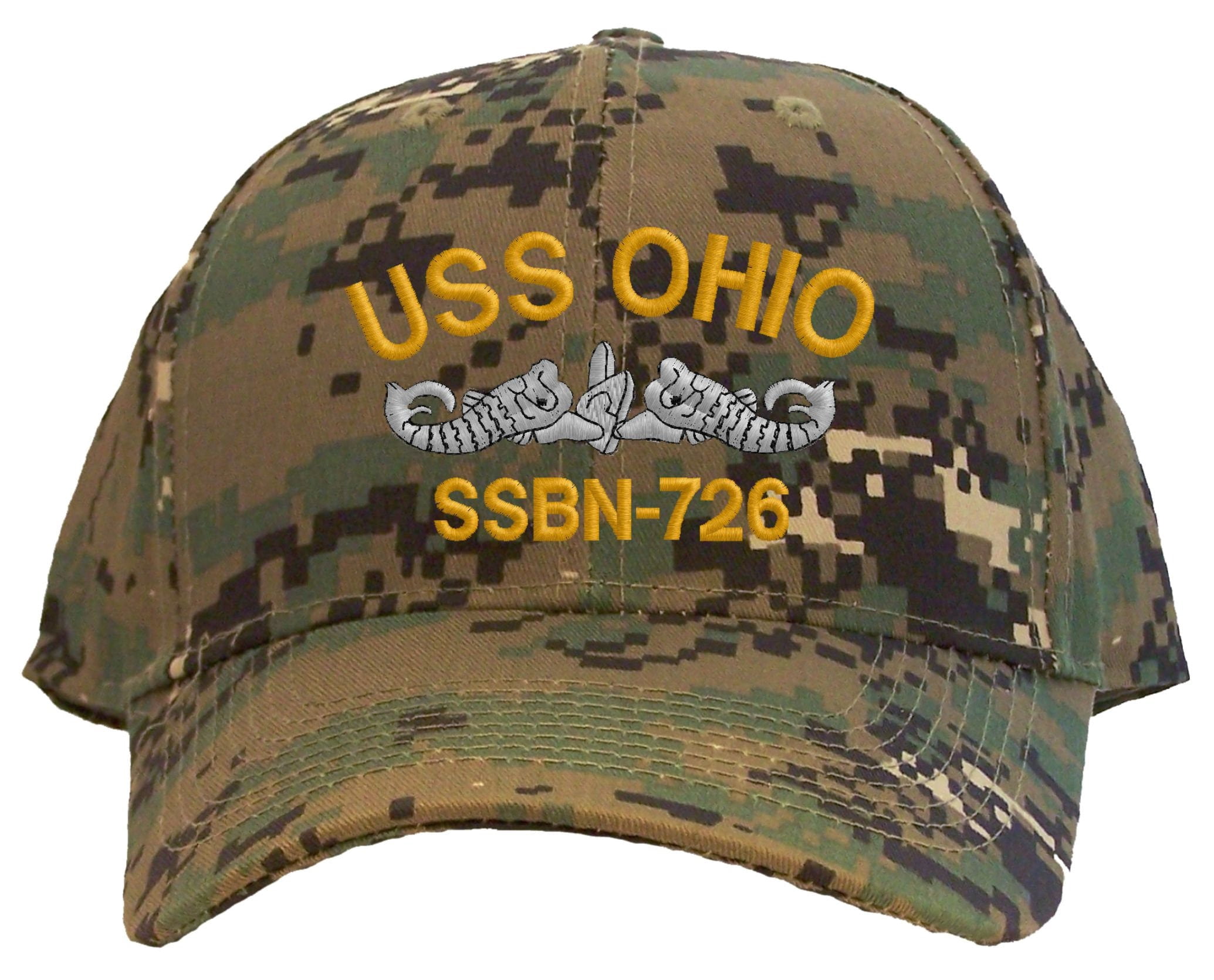 Spiffy Custom Gifts USS Ohio SSBN-726 Embroidered Baseball Cap Camo ...