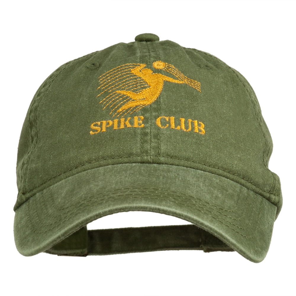 Spike Club Man Volleyball Embroidered Washed Cap - Olive Green OSFM ...