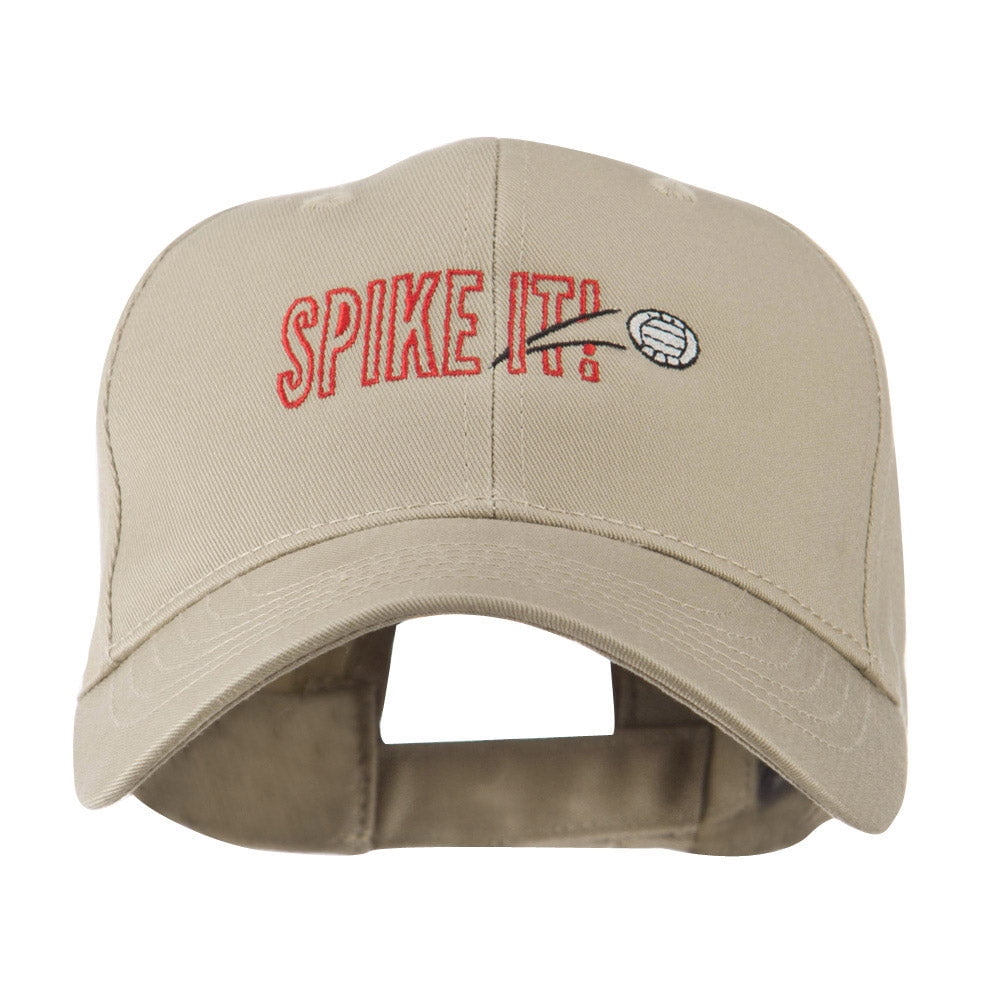 Spike It Volleyball Logo Embroidered Cap - Khaki OSFM - Walmart.com