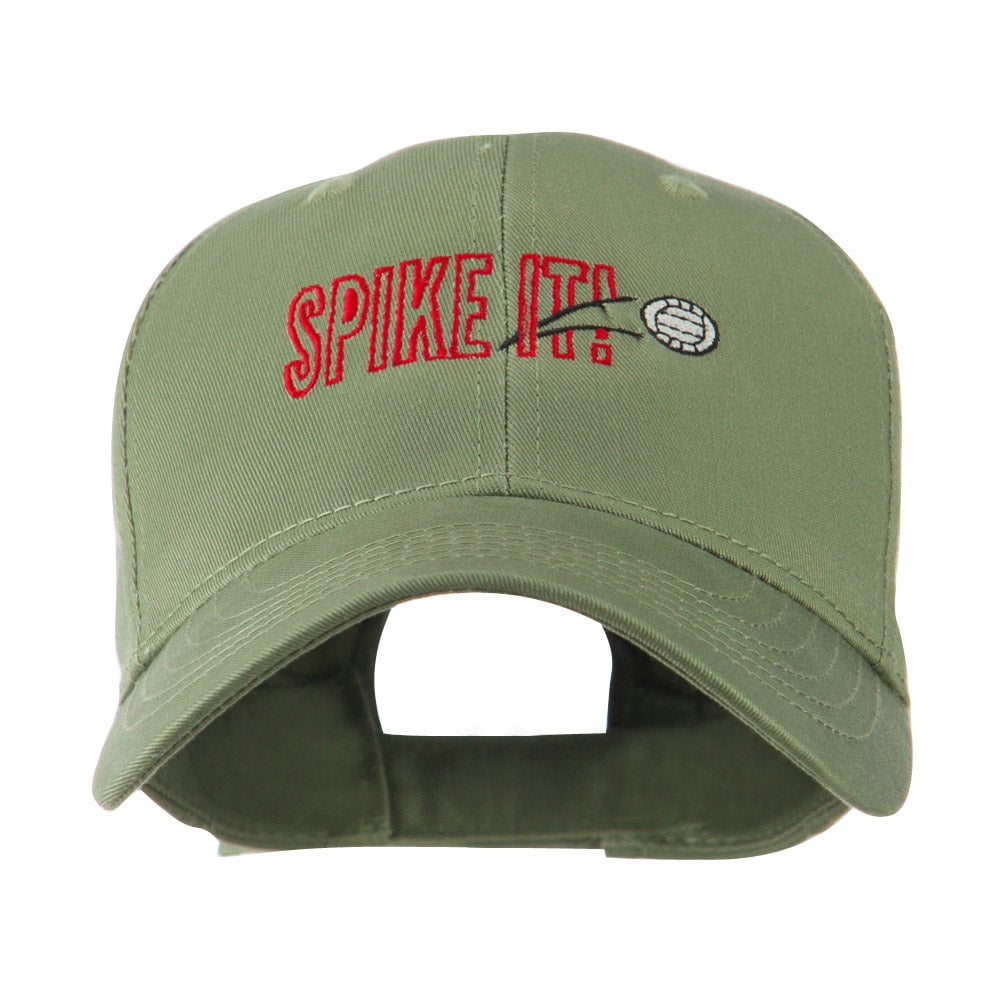 Spike It Volleyball Logo Embroidered Cap - Olive OSFM - Walmart.com