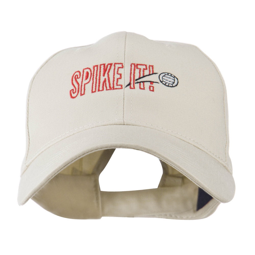 Spike It Volleyball Logo Embroidered Cap - Stone OSFM - Walmart.com