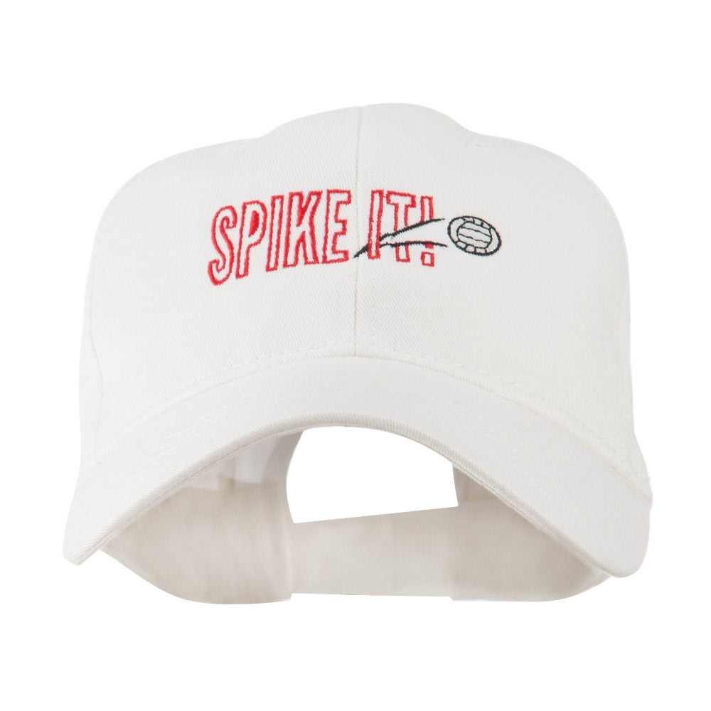 Spike It Volleyball Logo Embroidered Cap - White OSFM - Walmart.com
