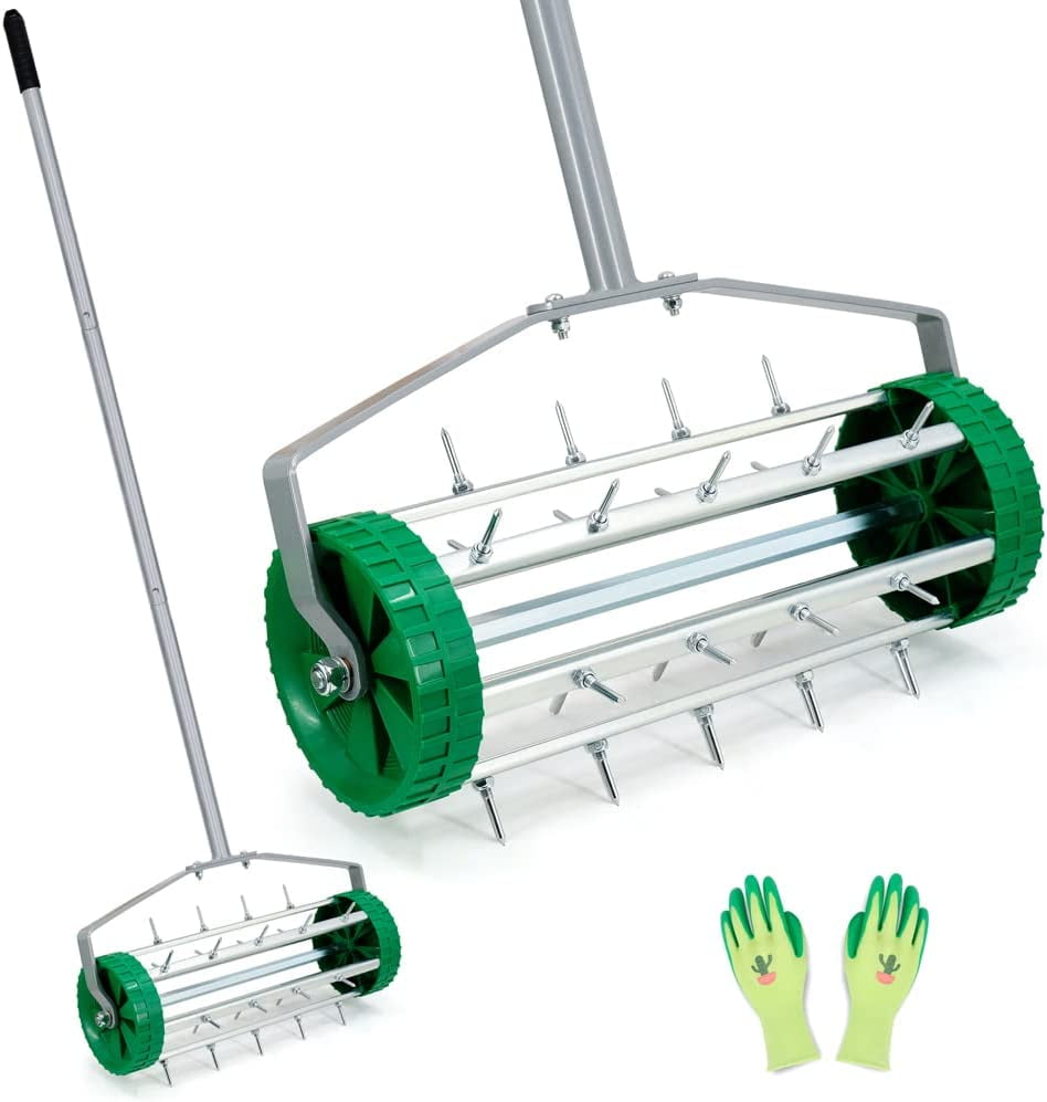 Spike Lawn Aerator, Heavy Duty Rolling Lawn Aerator, Garden Yard Rotary ...