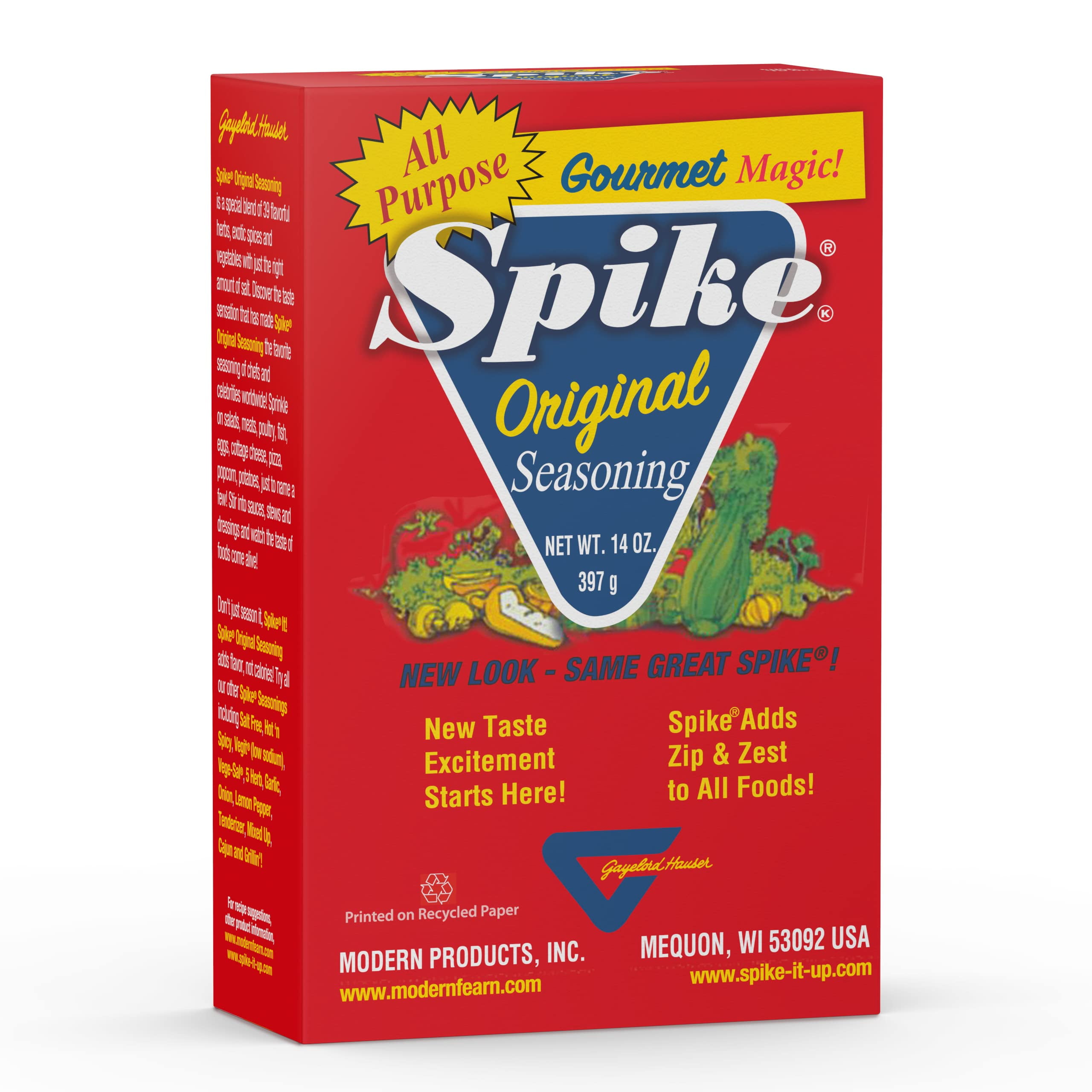 Spike Original All-Purpose Seasoning, All Natural, Low Sodium, No Sugar ...