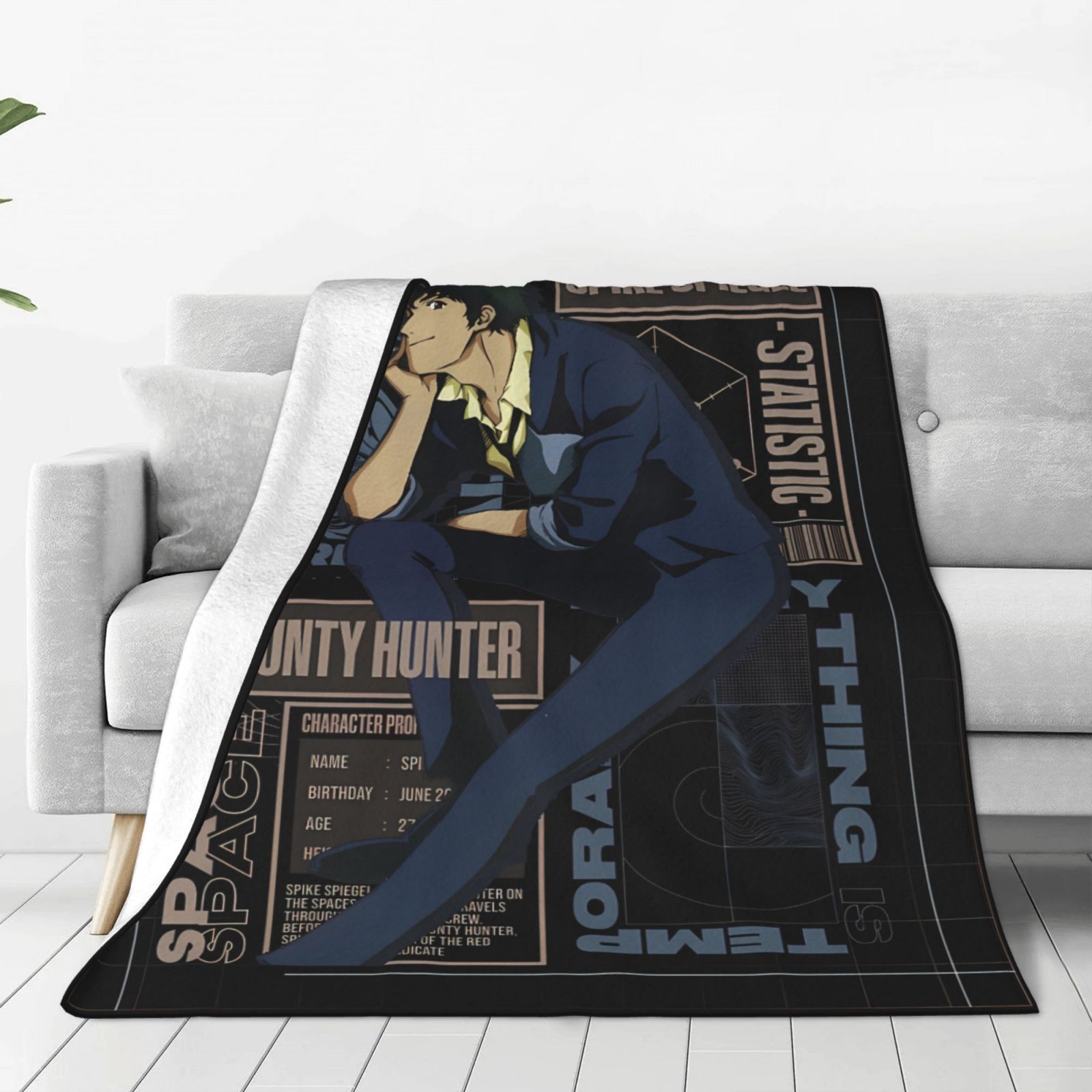 Spike Spiegel Cowboy Bebop Throw Blanket Couch Bed Sofa Soft ...