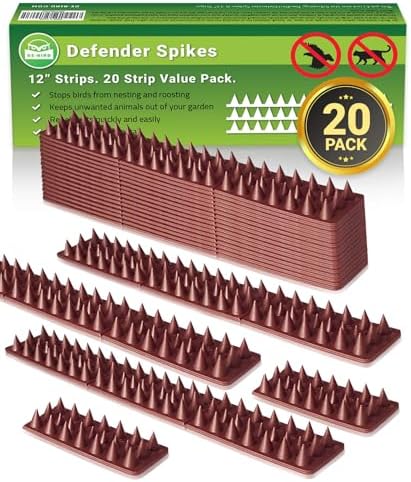 Spike Strips for Gate & Fence - 20 ft, 20-Pack - Anti-Climb Plastic ...