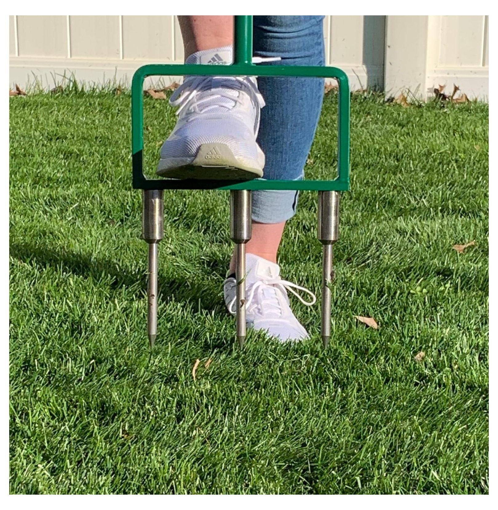 Spike Tine Fork Lawn Aerator - 42 Inch Manual Stainless Steel Gardening ...