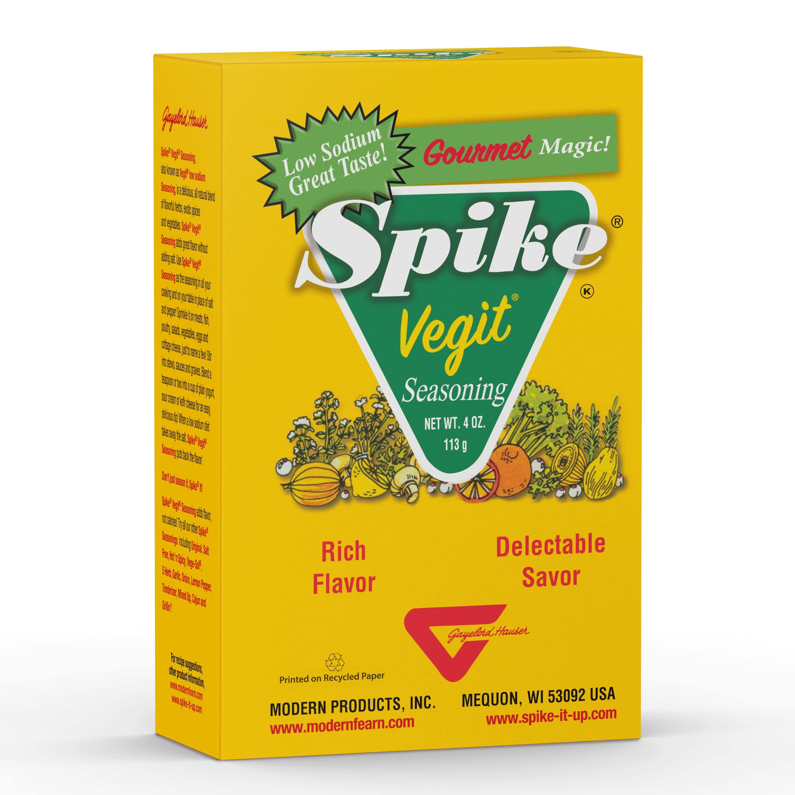 Spike Vegit All-Purpose Seasoning, All Natural, Low H2FSDSodium, No ...