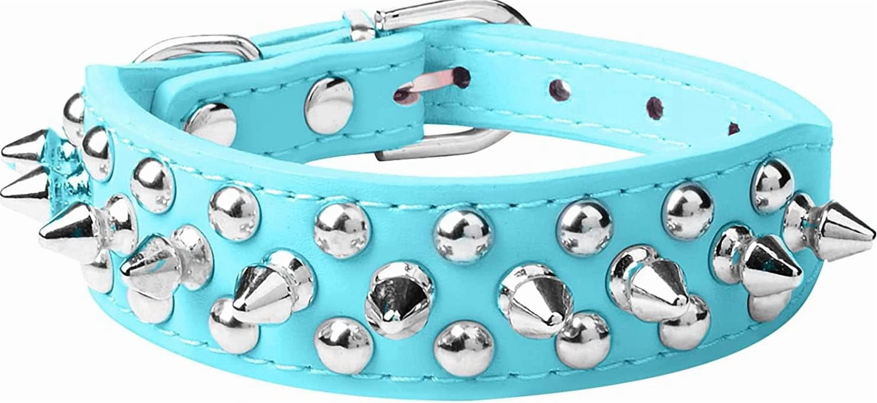 Spiked Dog Collar Soft Pu Leather Mushrooms Rivet Spike Studded Puppy ...