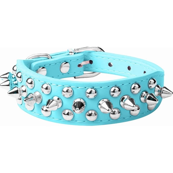 Spiked Dog Collar Soft Pu Leather Mushrooms Rivet Spike Studded Puppy ...