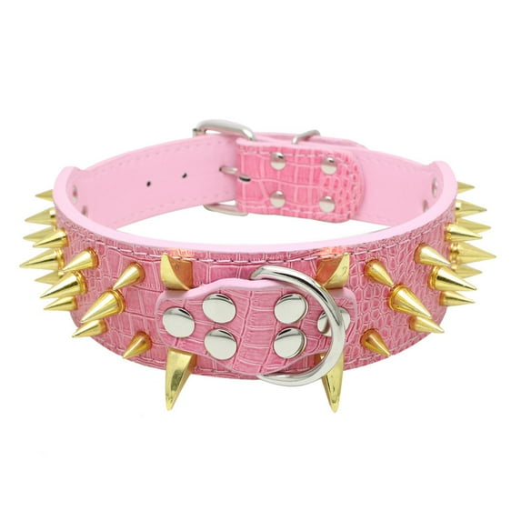 Spiked Studded Leather Collars for Dogs Chain - Walmart.com
