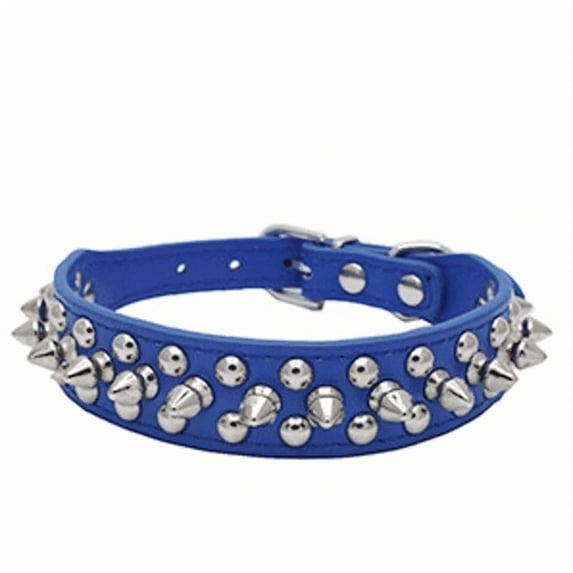 Spiked Studded Leather Dog Collar Rivets Pet Small Large Cat Pit Bull ...