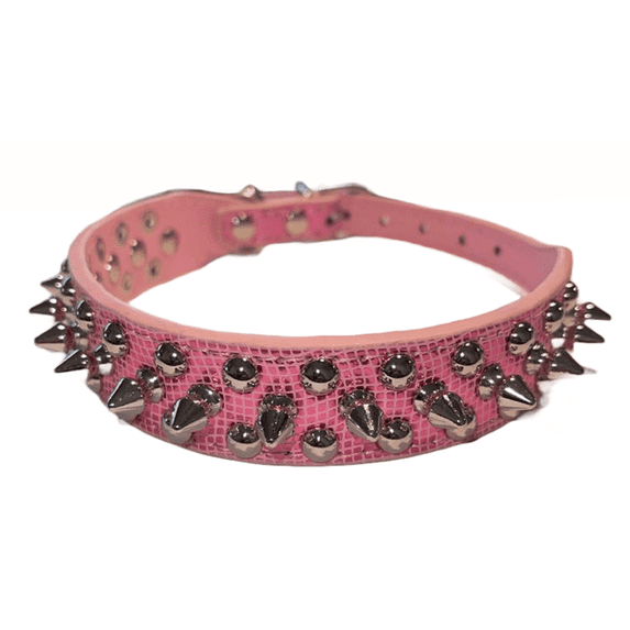 Spiked Studded Leather Dog Collar Rivets Pet Small Large Cat Pit Bull ...