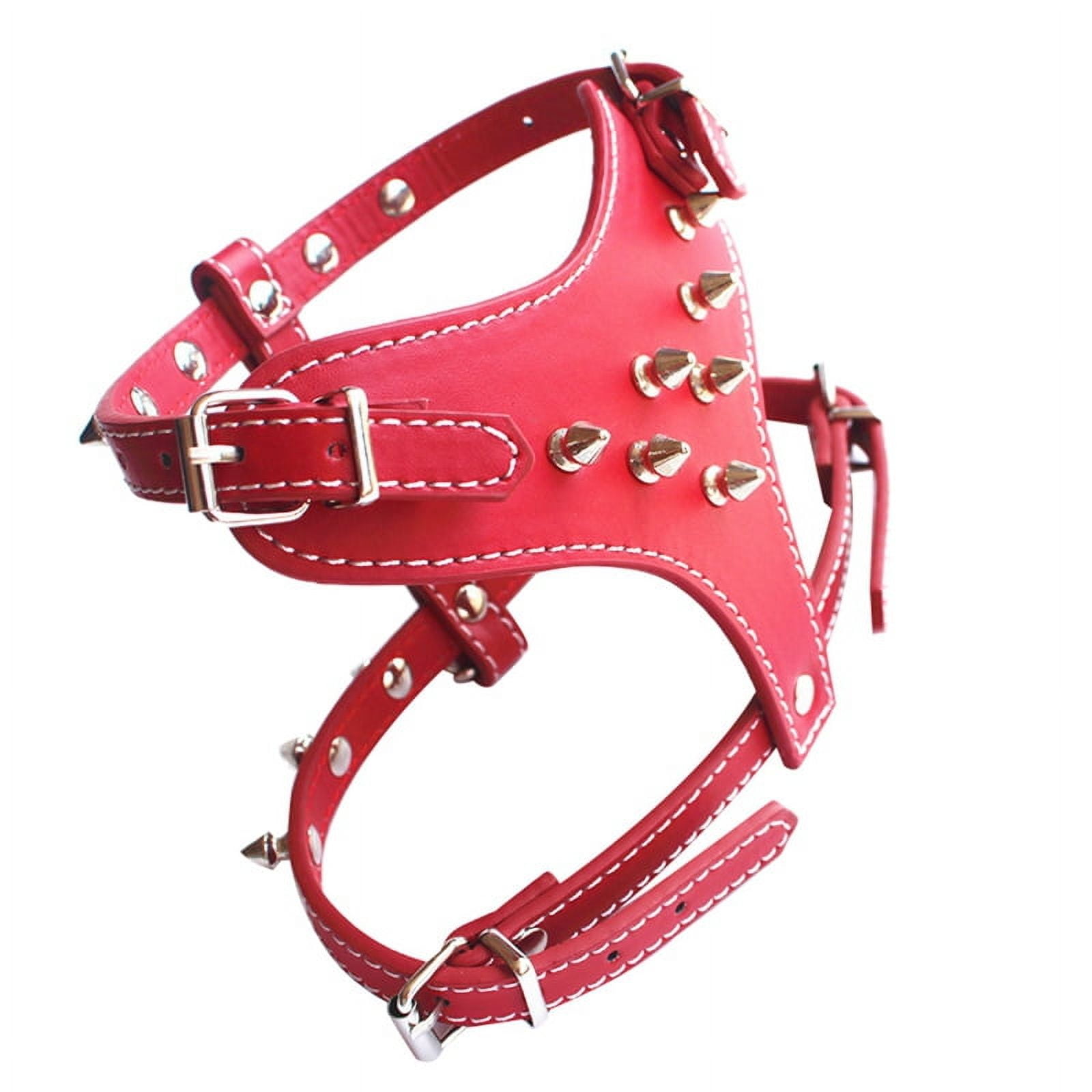 Spiked Studded Leather Puppy Dog Harness Vest for Small Breeds Red ...