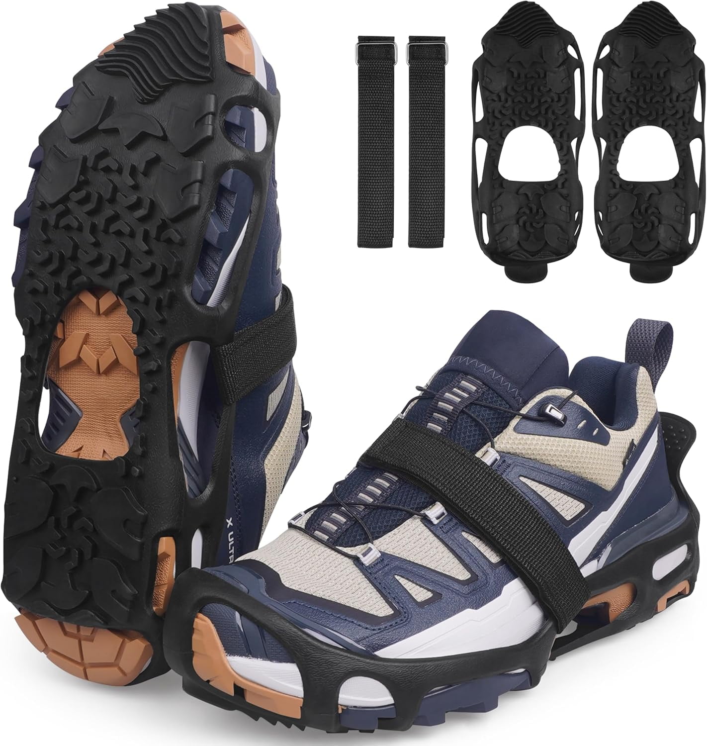 Crampons Ice Cleats Spikeless Snow Cleats Walk Traction Anti-Slip Ice ...