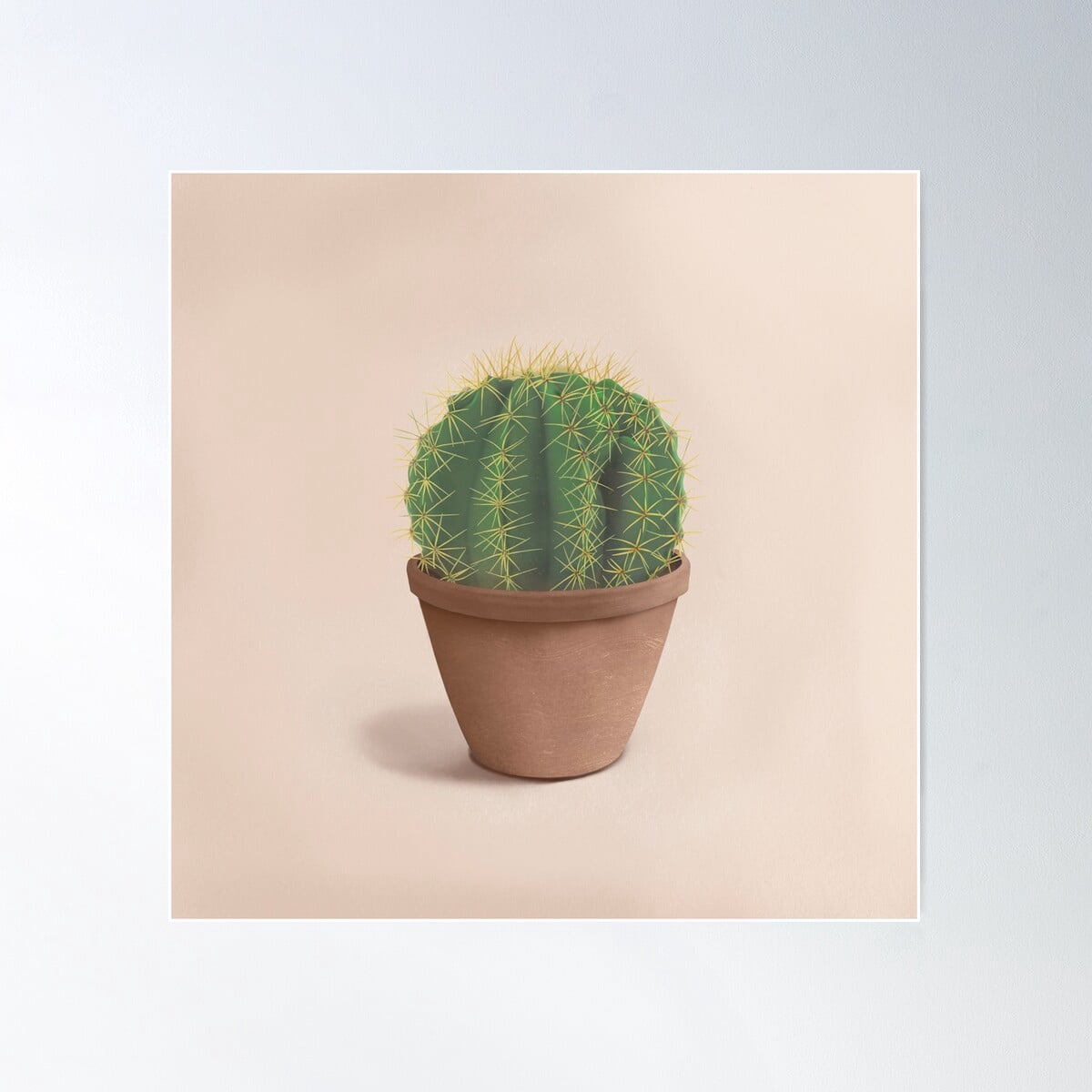 Spiky Barrel Cactus | Realistic Digital Painting Poster Wall Art ...