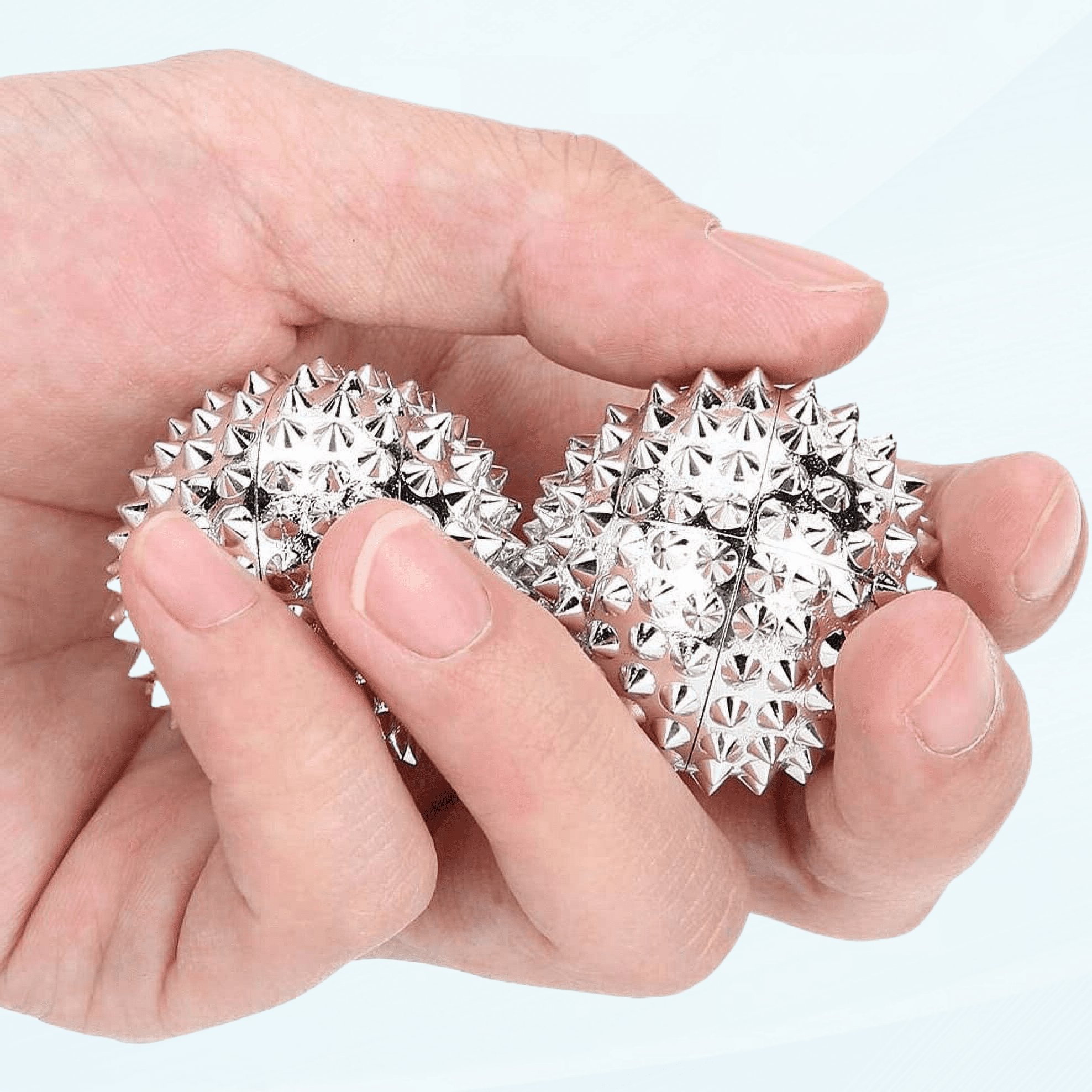 Spiky Massage Ball, Magnetic Massage Silver Ball 1 Pair, Hand ...