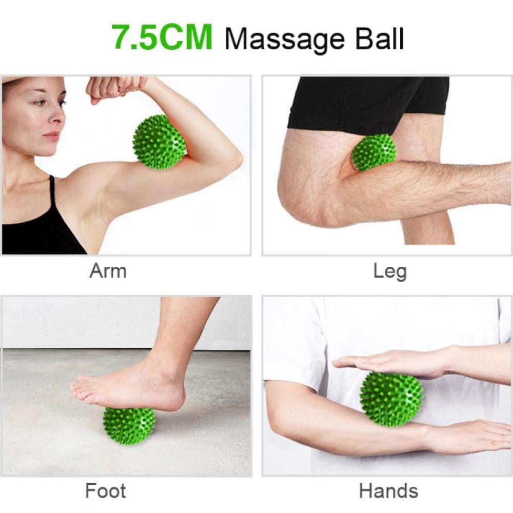 Spiky Massage Balls for Feet, Back, Hands, Muscles - Firm, Medium and Soft Spiked Massager ...