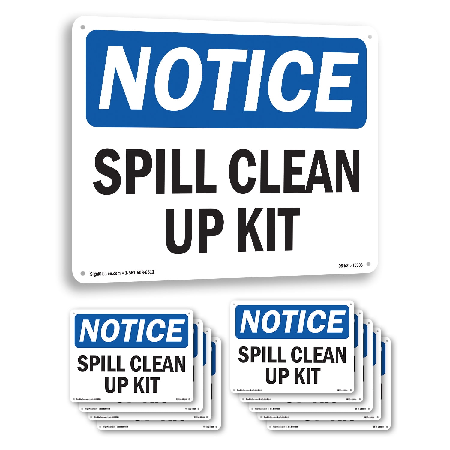 Spill Clean Up Kit OSHA Notice Rigid Plastic Sign 18 Inch x 12 Inch ...