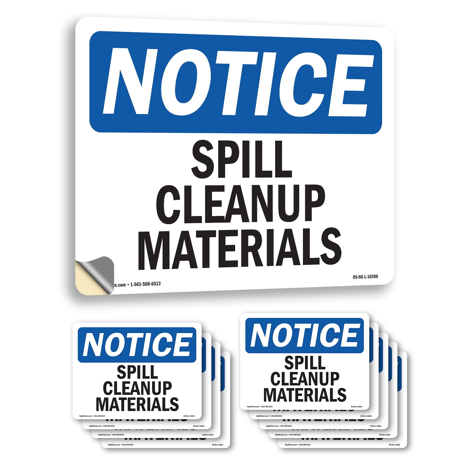 Spill Cleanup Materials OSHA Notice Vinyl Decal Label 24 Inch x 18 Inch ...