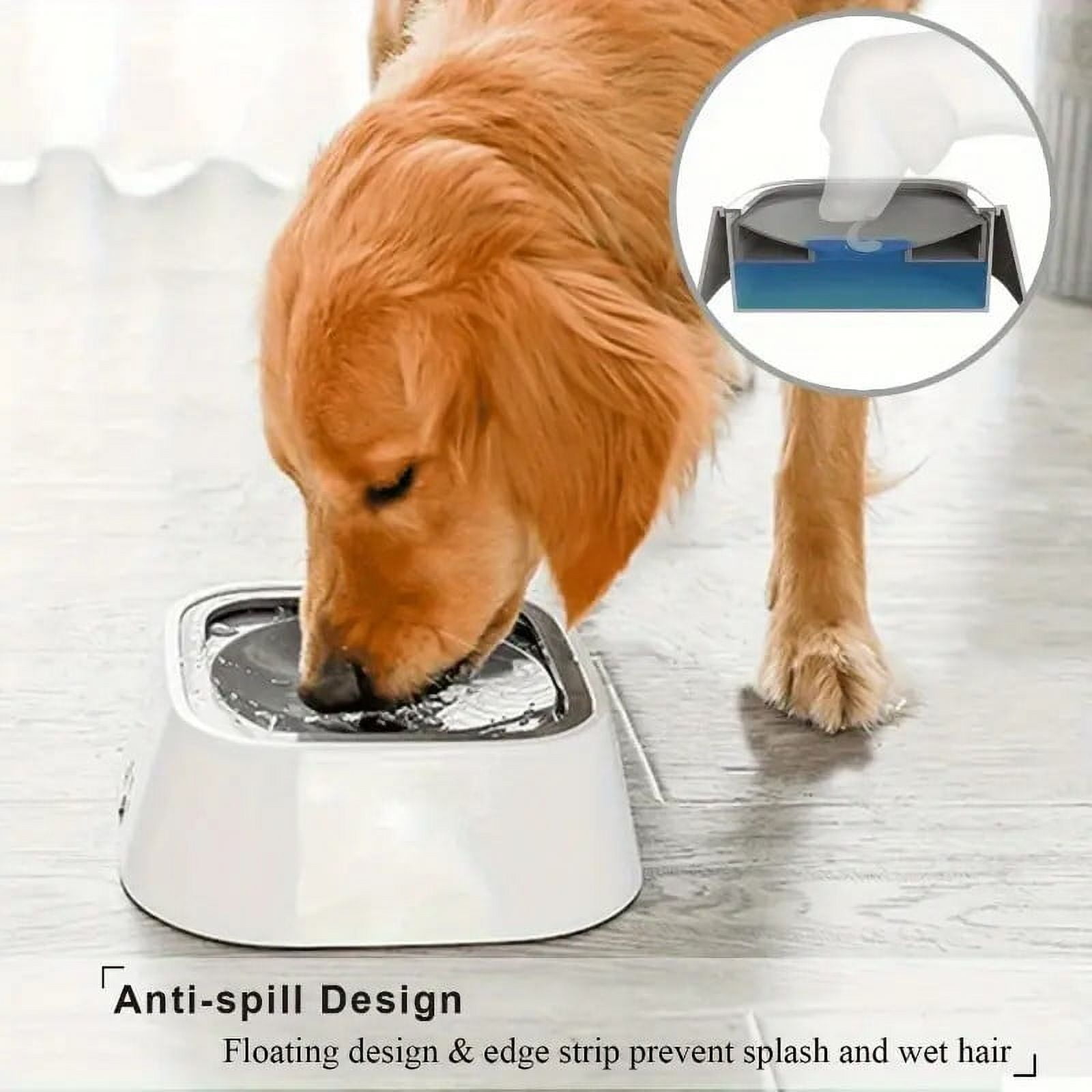 Spill-Proof Dog Water Bowl with Non-Slip Base Floating Filter Portable ...
