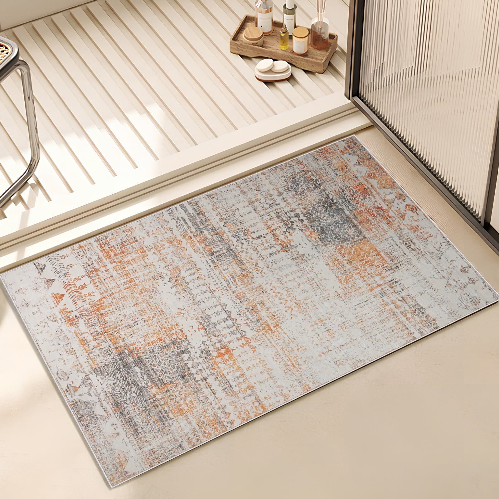 Spill-Proof Plush Carpet - Stain-Resistant Bedroom Rug with Rubber ...