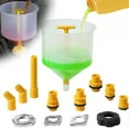 Spill Proof Radiator Coolant Filling Funnel Kit - 15pcs Filler Flush ...