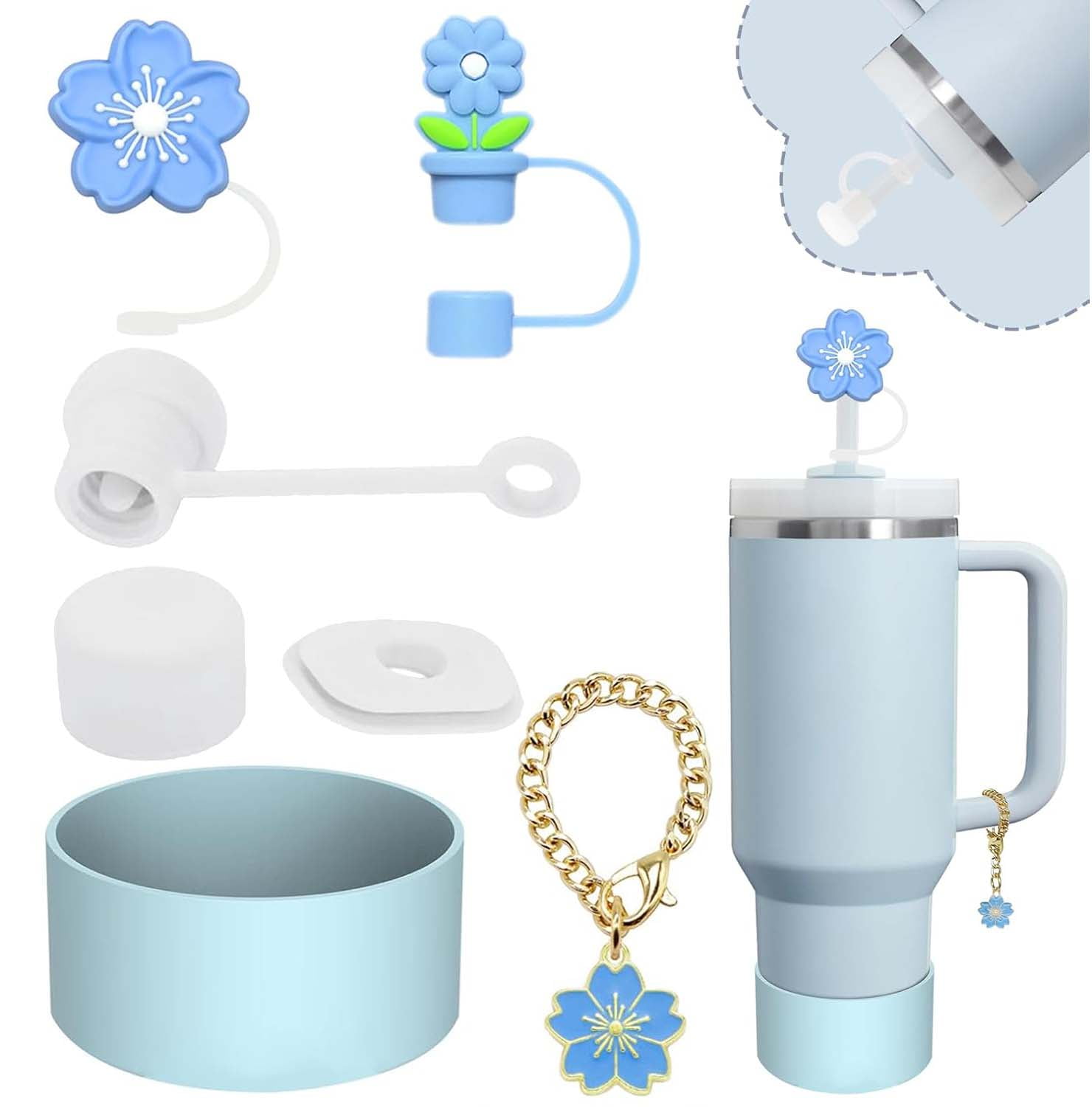 Spill-Proof Stopper and Cup Accessories for Stanley, Silicone Straw ...