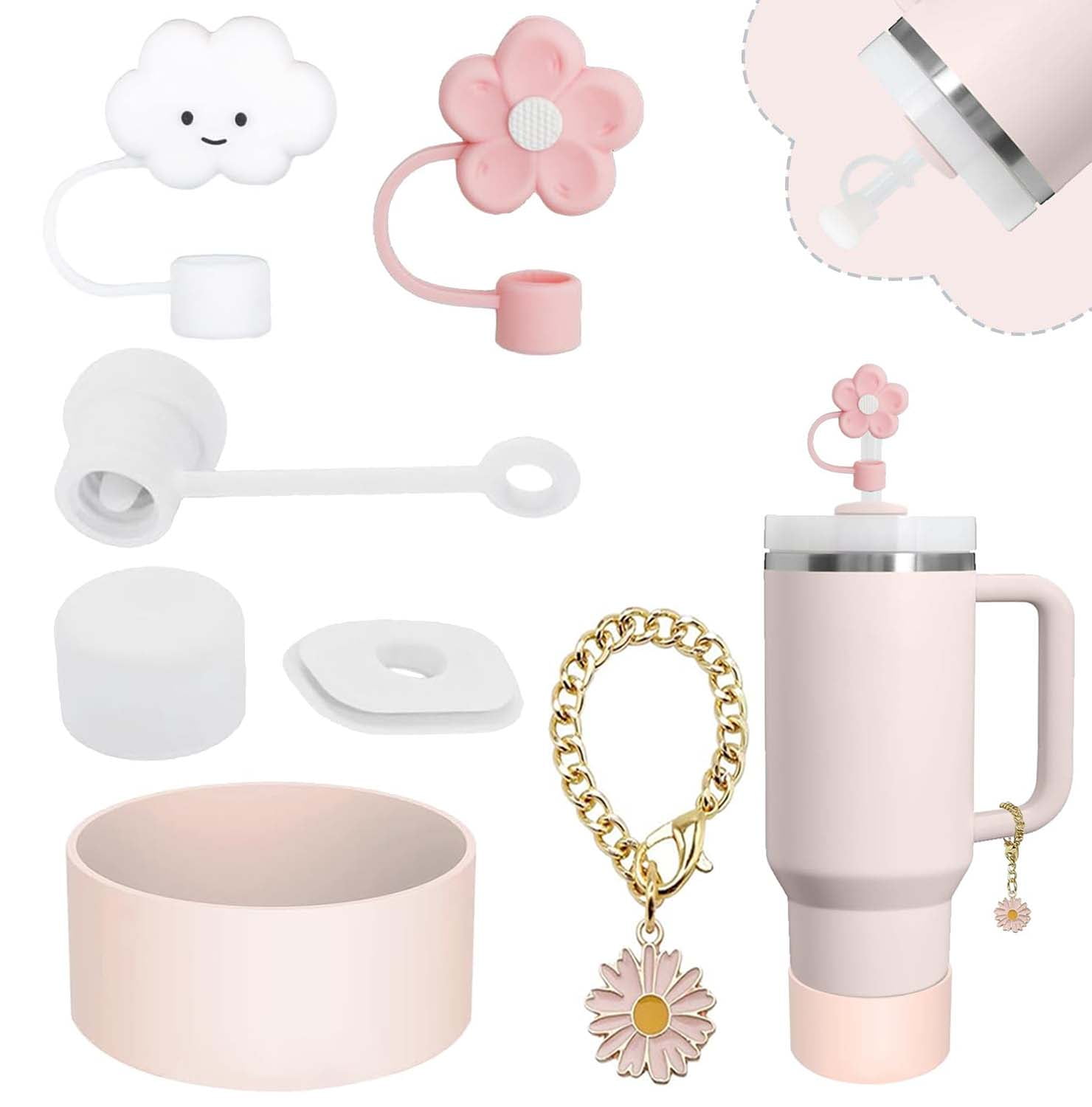 Spill-Proof Stopper and Cup Accessories for Stanley, Silicone Straw ...