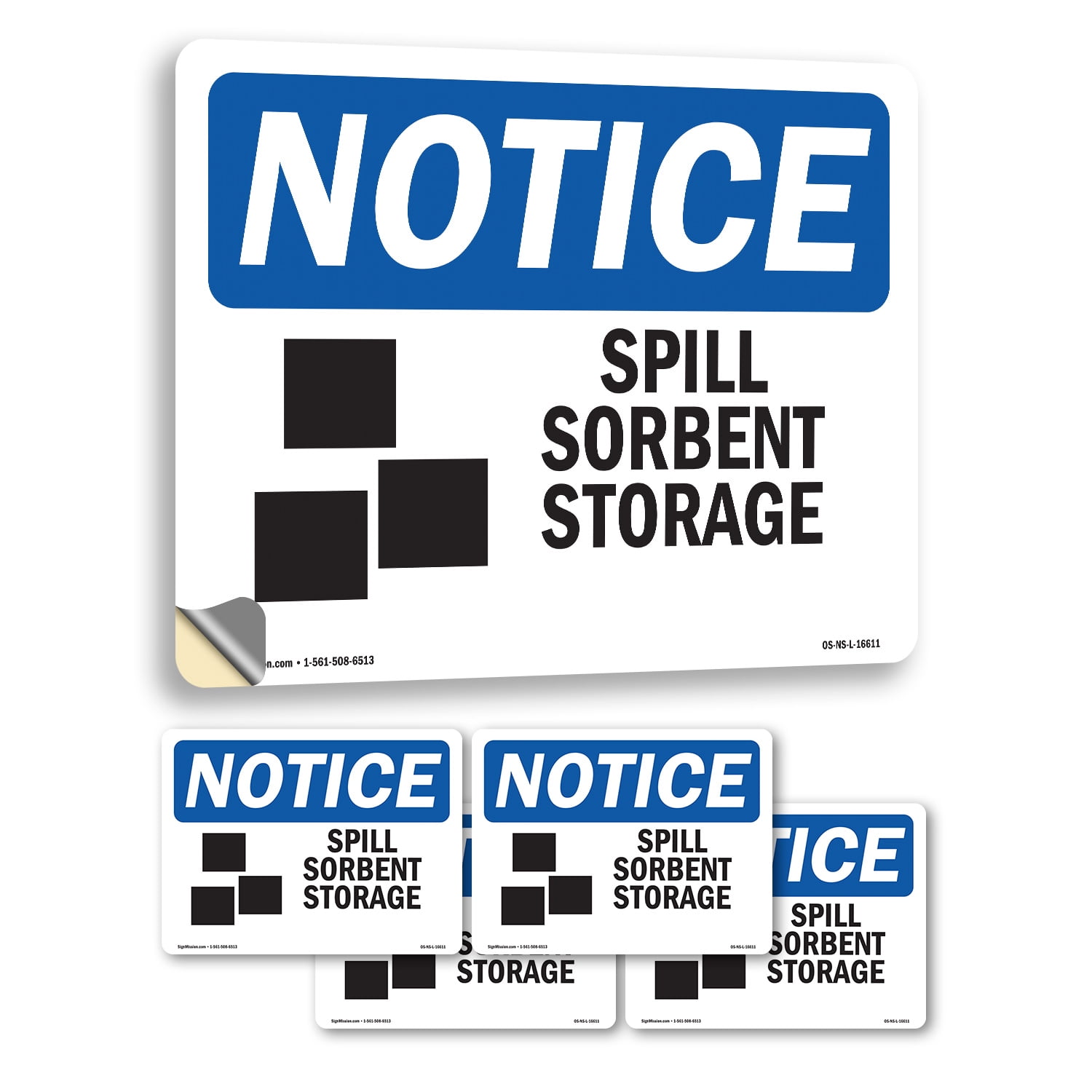 Spill Sorbent Storage OSHA Notice Vinyl Decal Label 18 Inch x 12 Inch ...