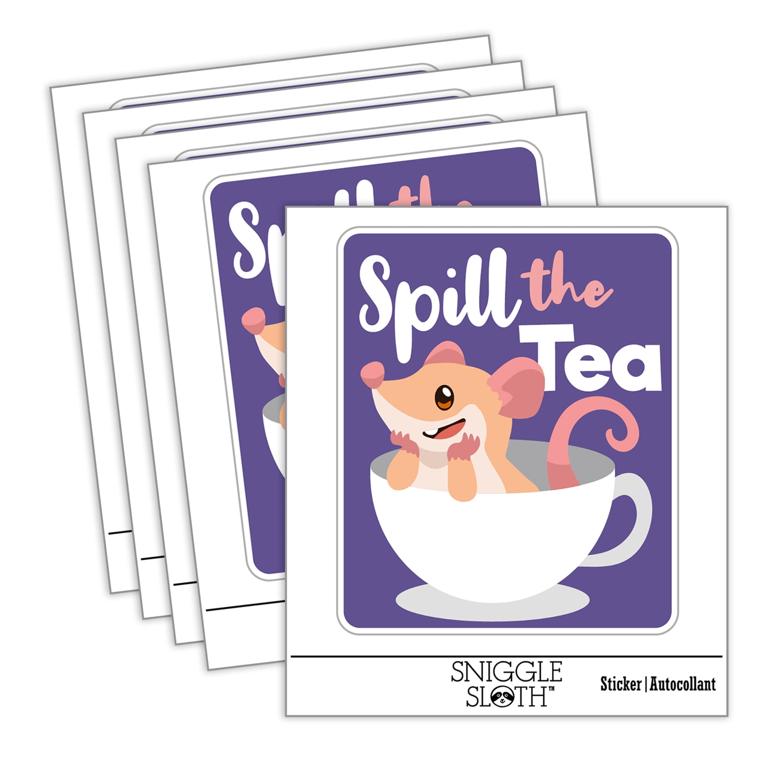 Spill the Tea Gossip Mouse Teacup Car Window Bumper Water Bottle Phone ...