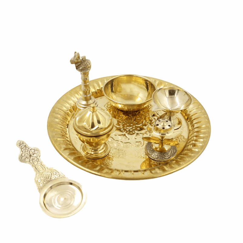 Spillbox Brass Puja ThaliSet|Pooja Thali|Arati|Arathi|Arthi Bartan ...