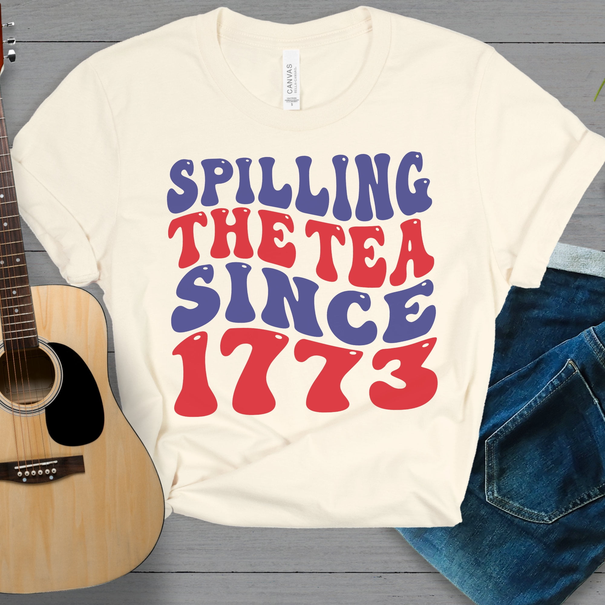Spilling The Tea Since 1773 Groovy Patriotic Shirt, 4th of July T-shirt ...