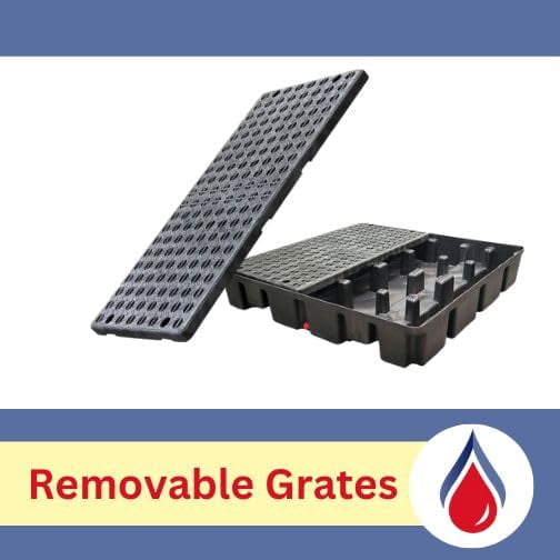 Spillkit.com 4 Drum Spill Pallet, Holds (4) 55-Gallon Drums, Low ...