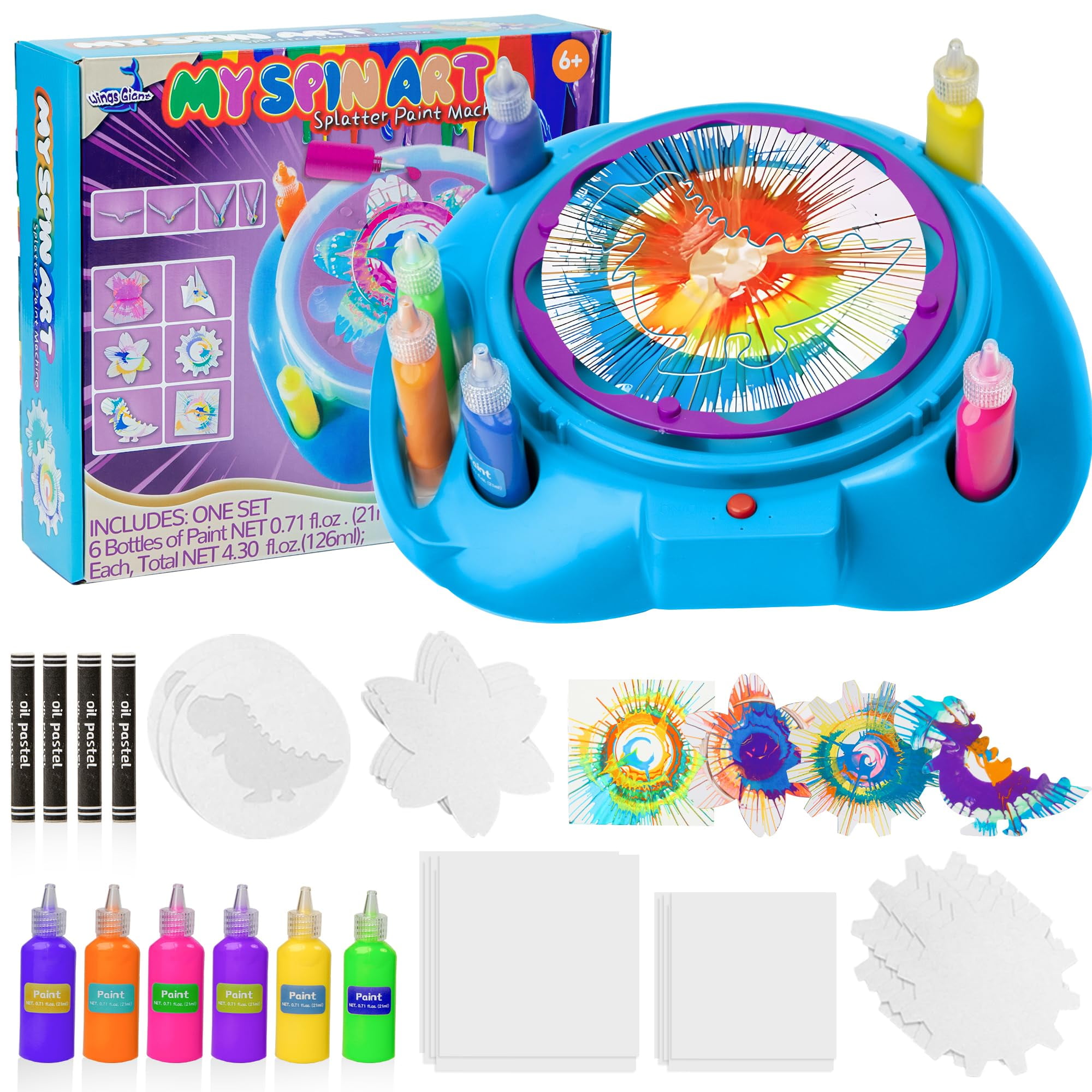 Spin Art Machine Variable Speed, Battery Operated Spinner - Paint Spinner with Splatter Guard ...