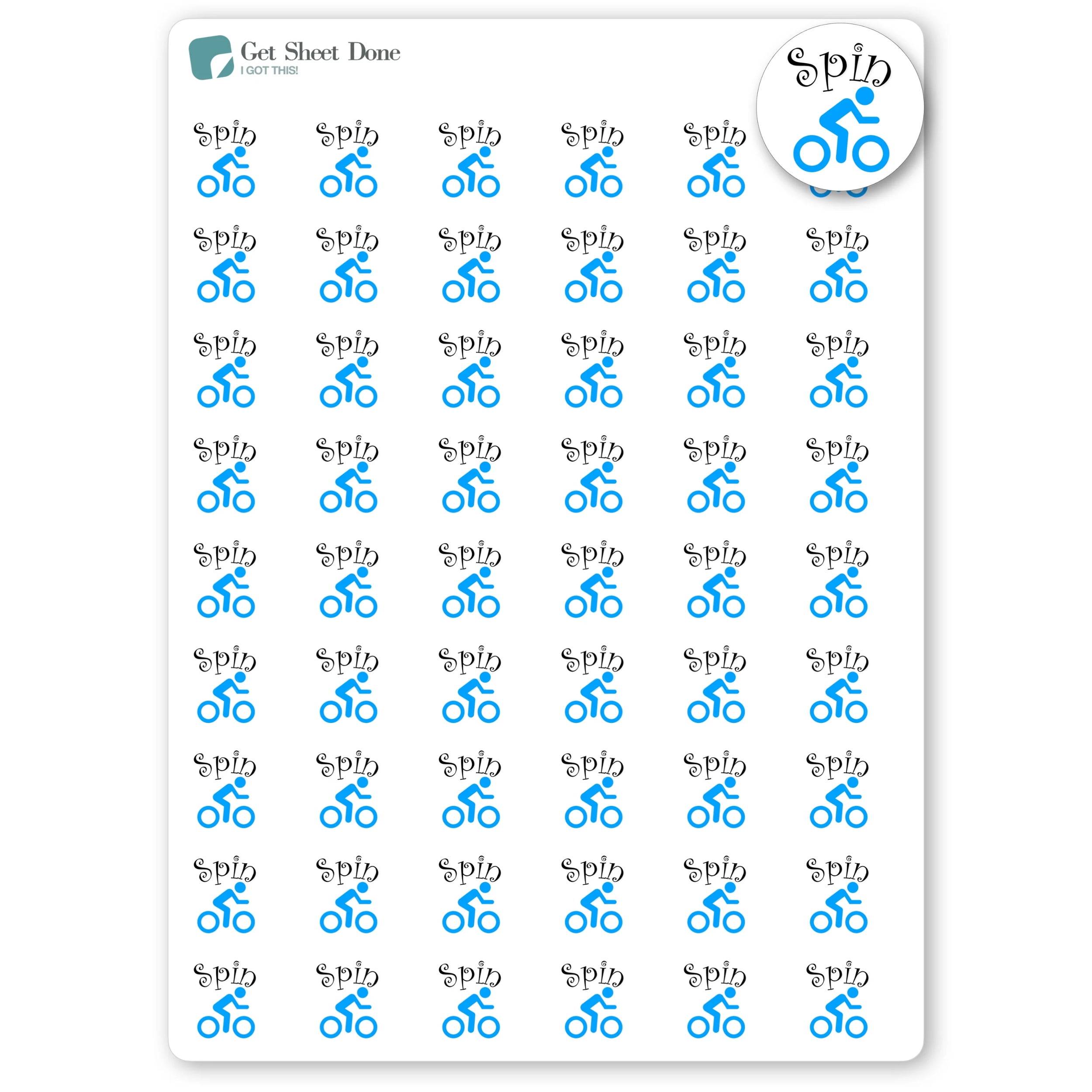 Spin Class / Biking Planner Stickers/ Health Wellness / Sports / Habit ...