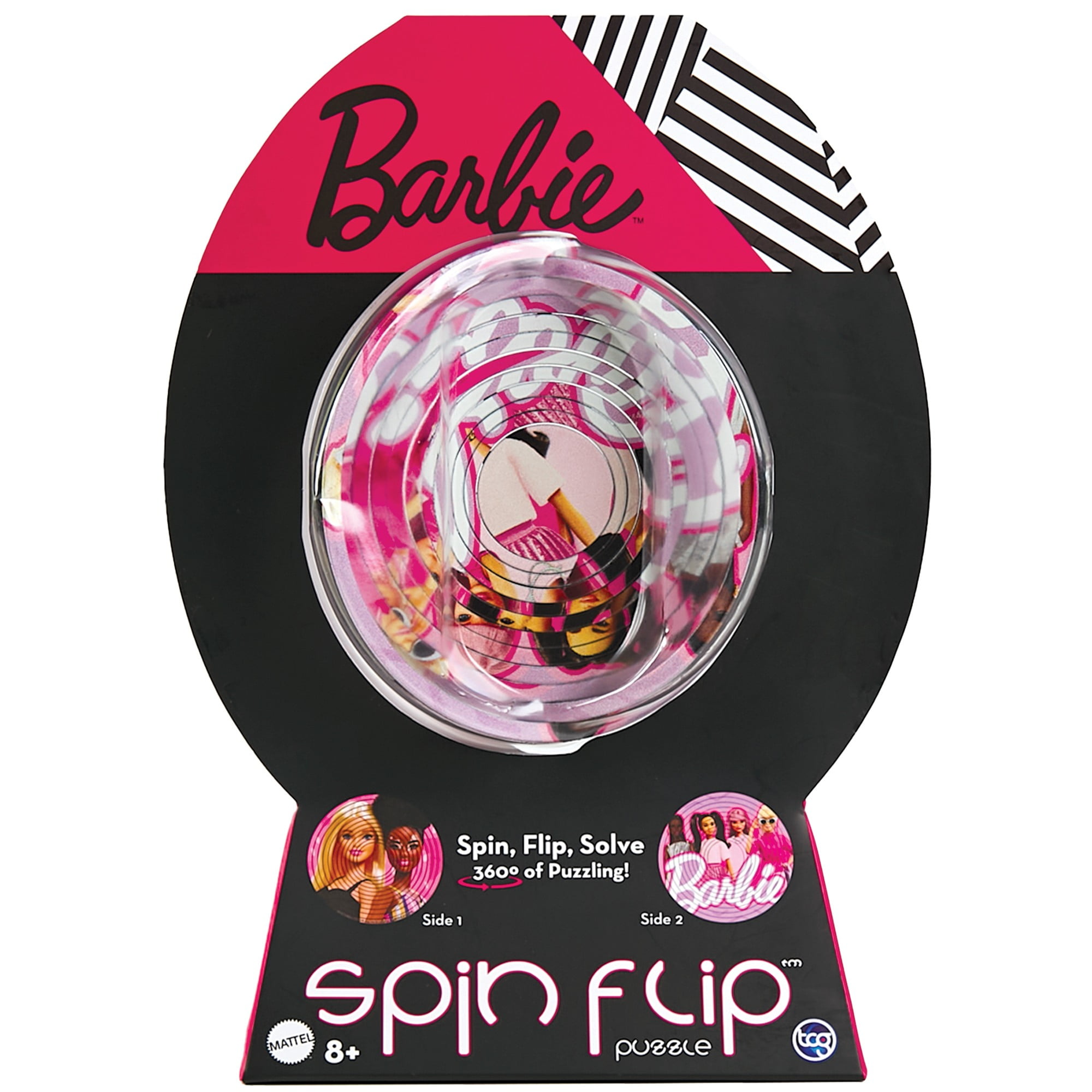 Spin Flip Puzzle: Barbie Glam Girls 12 Rings 2-in-1 Double-Sided Brain ...