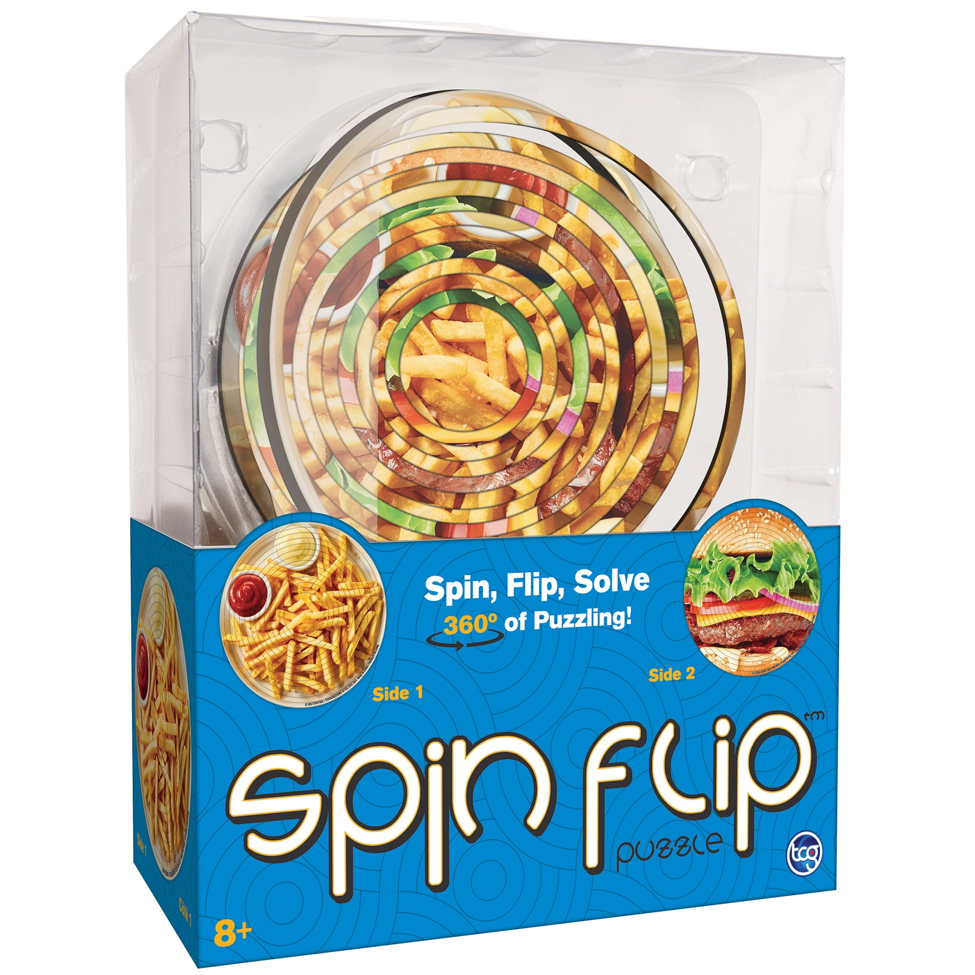 Spin Flip Puzzle: Burger & Fries- 14 Rings - 2-In-1: Double-Sided ...
