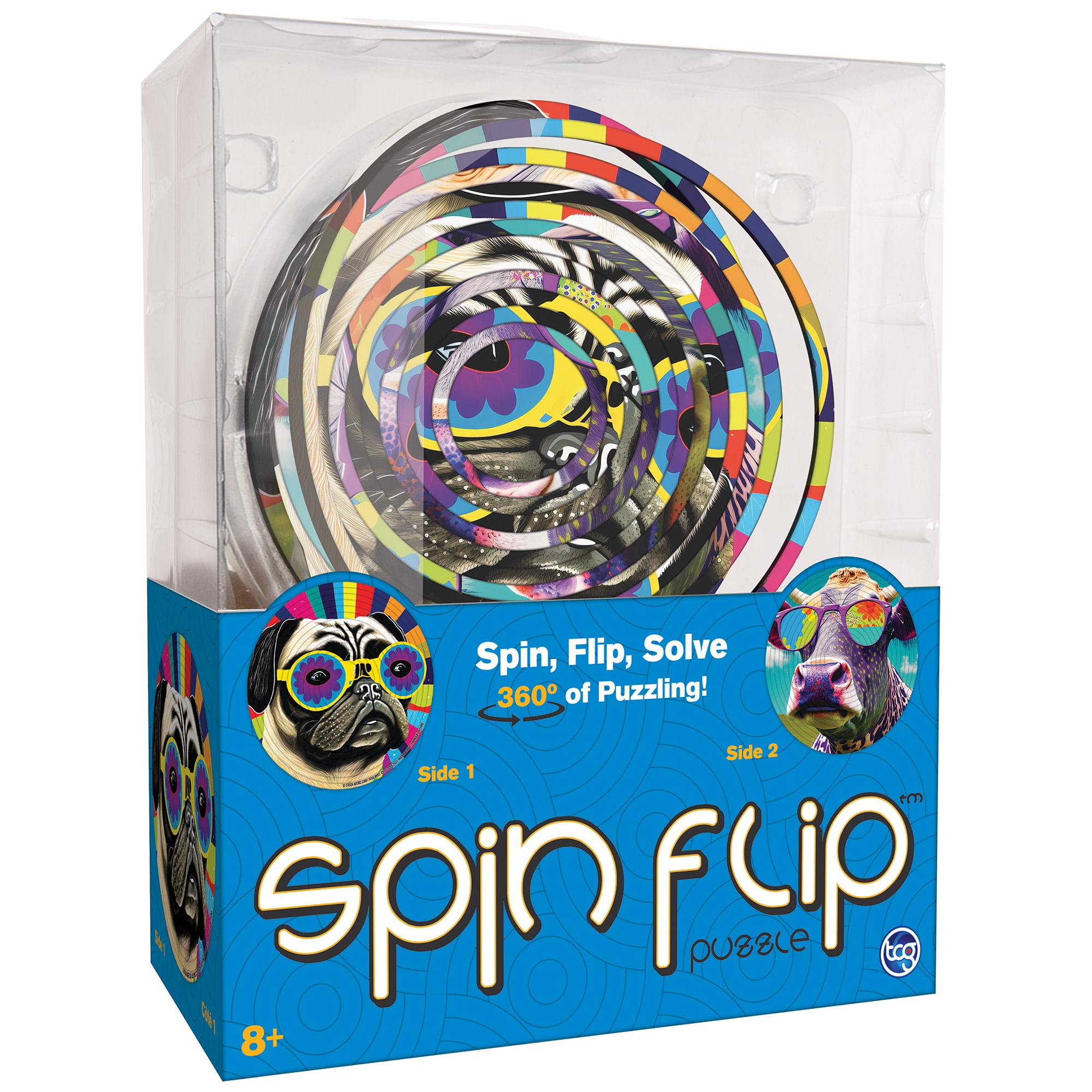 Spin Flip: Puzzle Hippy Dog & Cow- 14 Rings - 2-In-1: Double-Sided ...