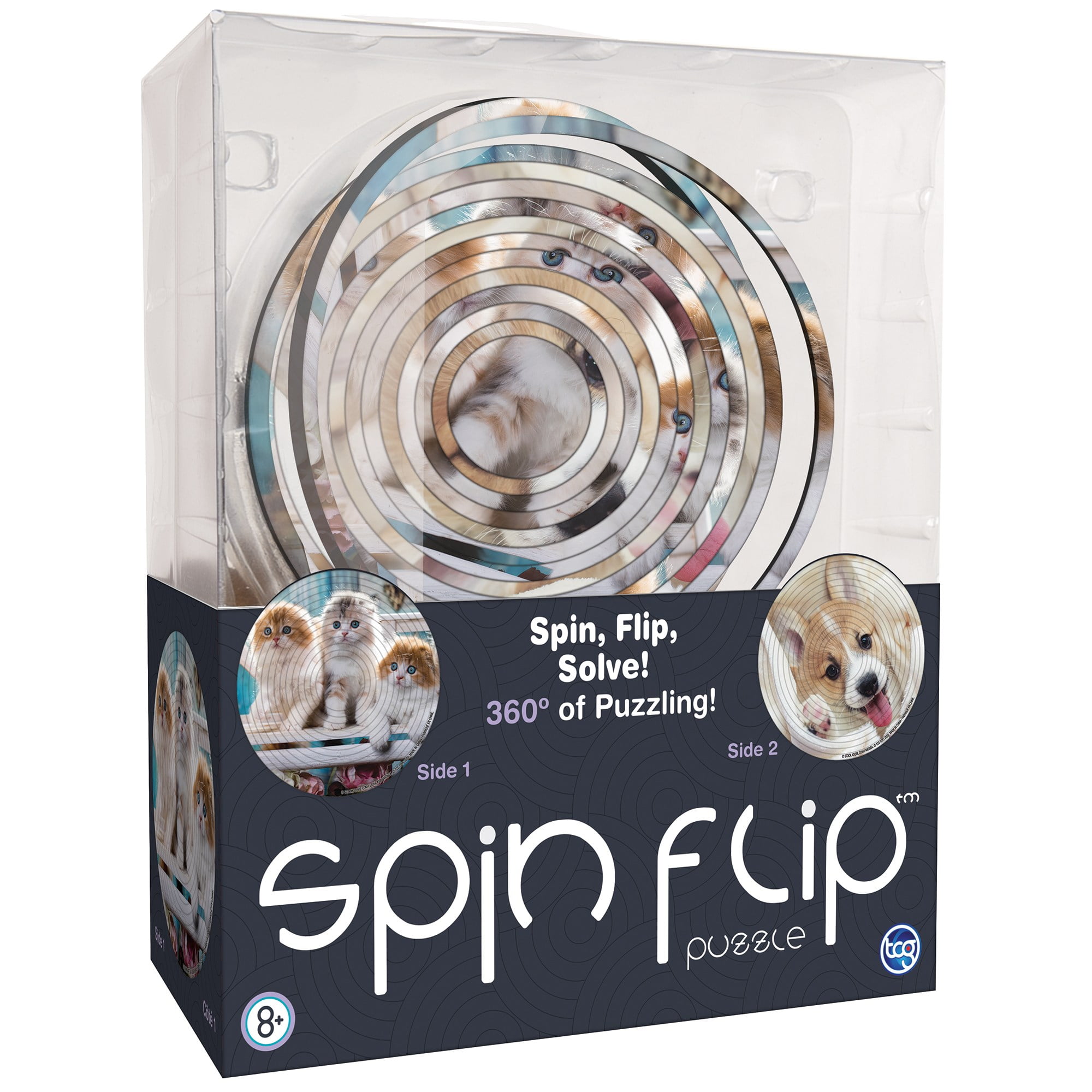 Spin Flip Puzzle: Puppies & Kittens 2L- 14 Rings - 2-In-1: Double-Sided ...