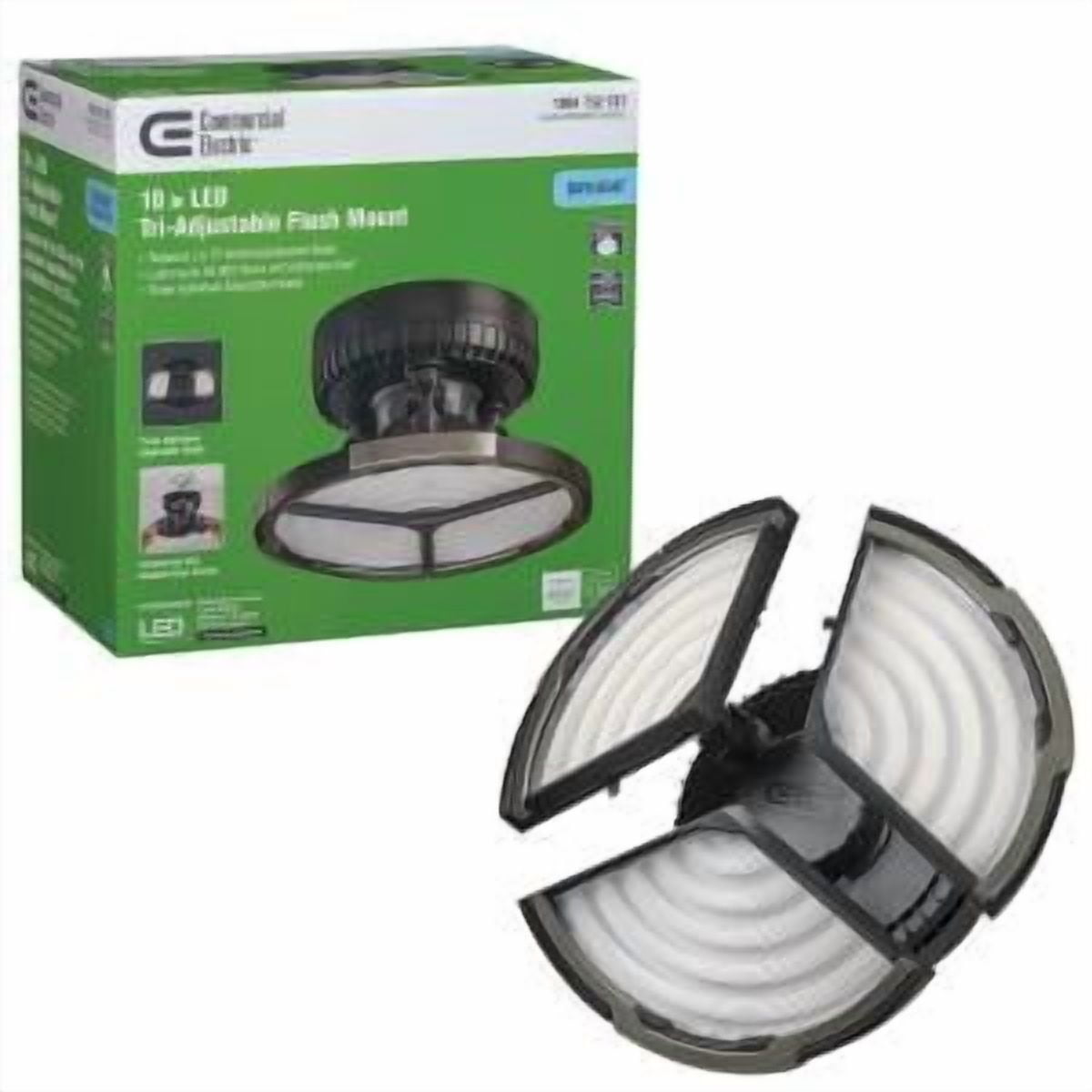 Open Box Spin Light 10 in. High Output 4000 Lumens Black LED Flush ...