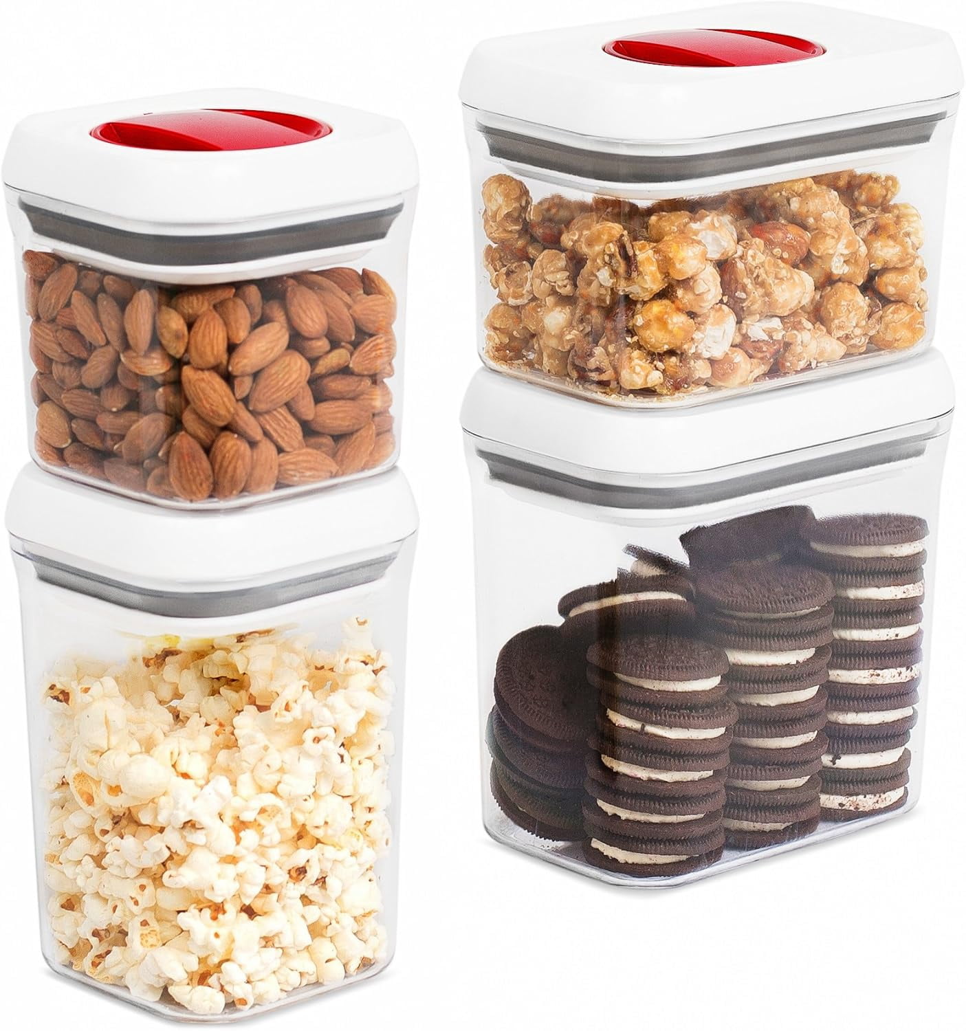 Spin Lock Airtight Kitchen Canisters - Food Storage Containers with ...
