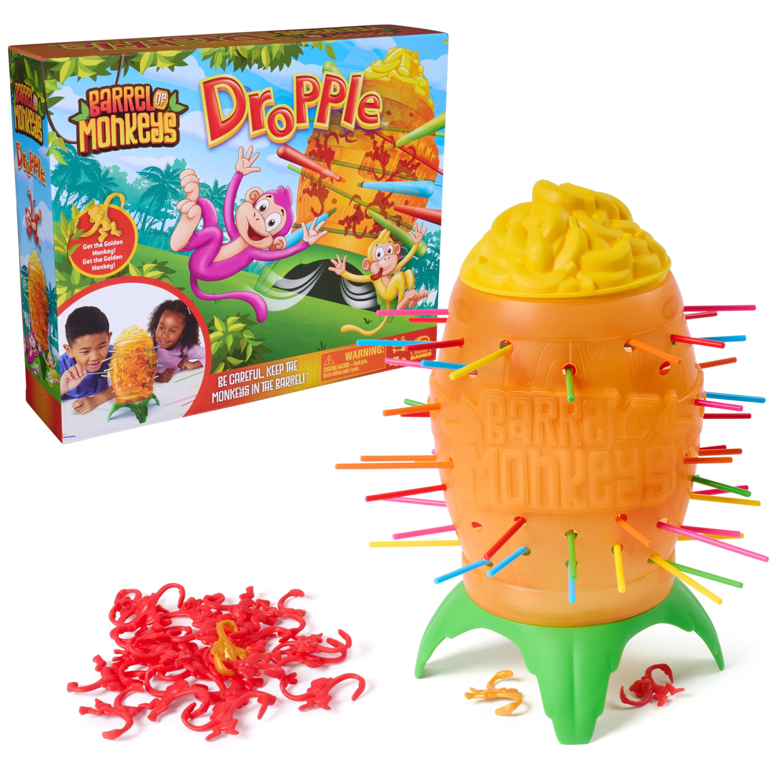 Spin Master Games Barrel of Monkey Dropple, Family Games, Preschool ...