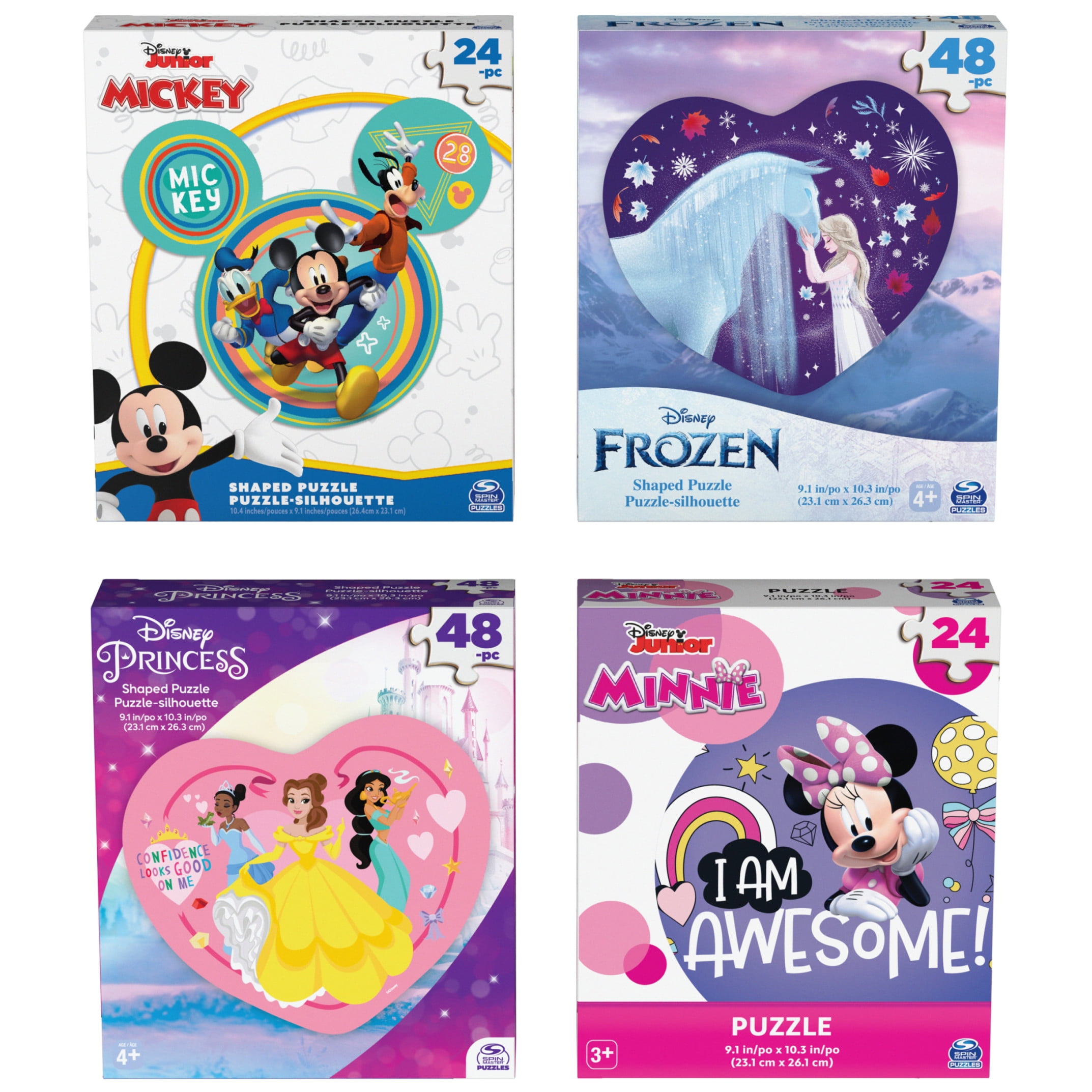 Spin Master Disney 4-Pack Jigsaw Puzzles - 24pc & 48pc - Walmart.com