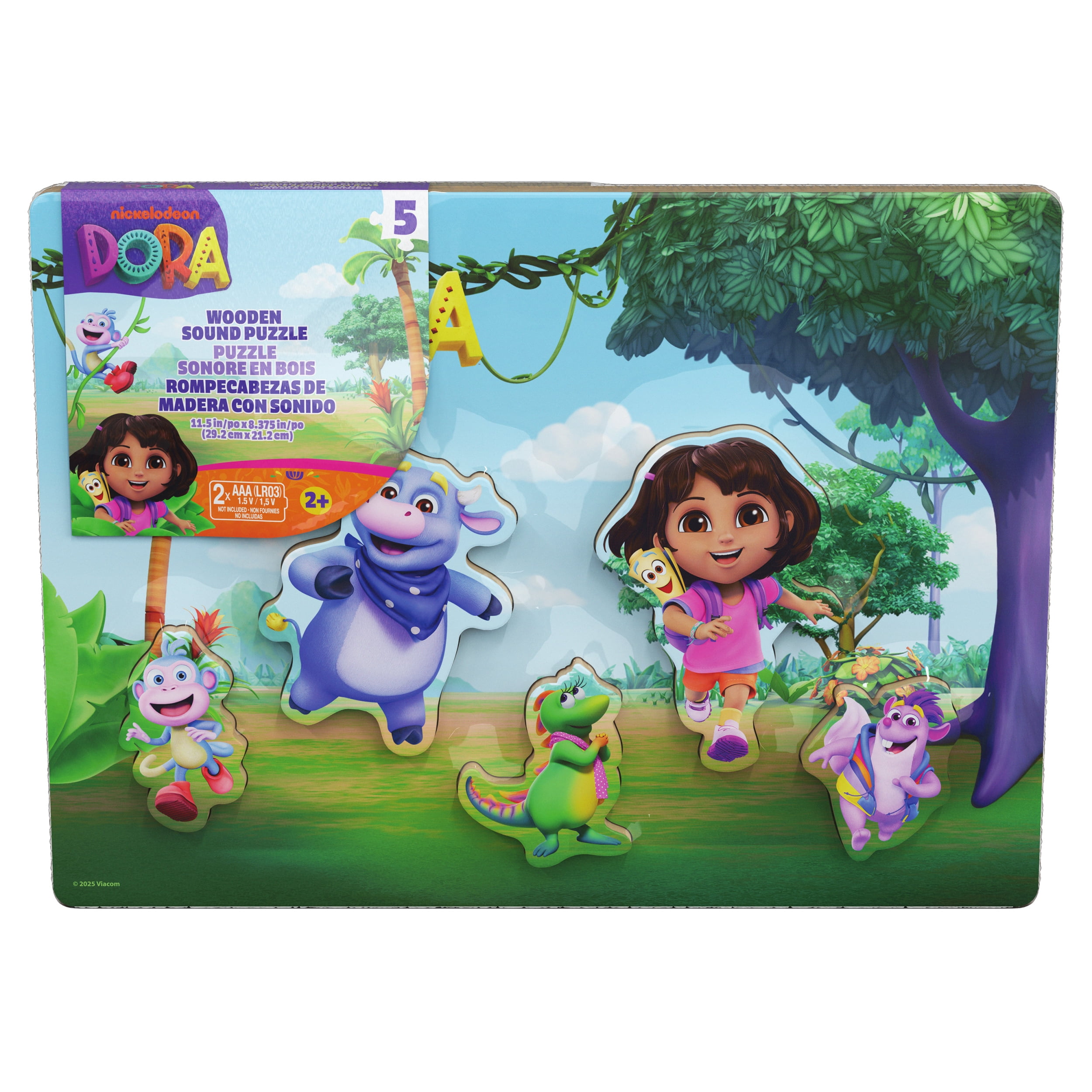 Spin Master Games, Dora the Explorer Sound Puzzle, 5-Piece Wood Puzzle ...